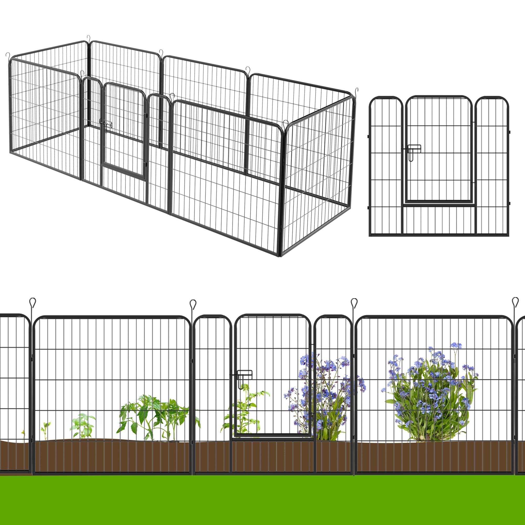 Yaheetech Decorative Garden Fence - 32in x 64ft Rustproof Folding ...