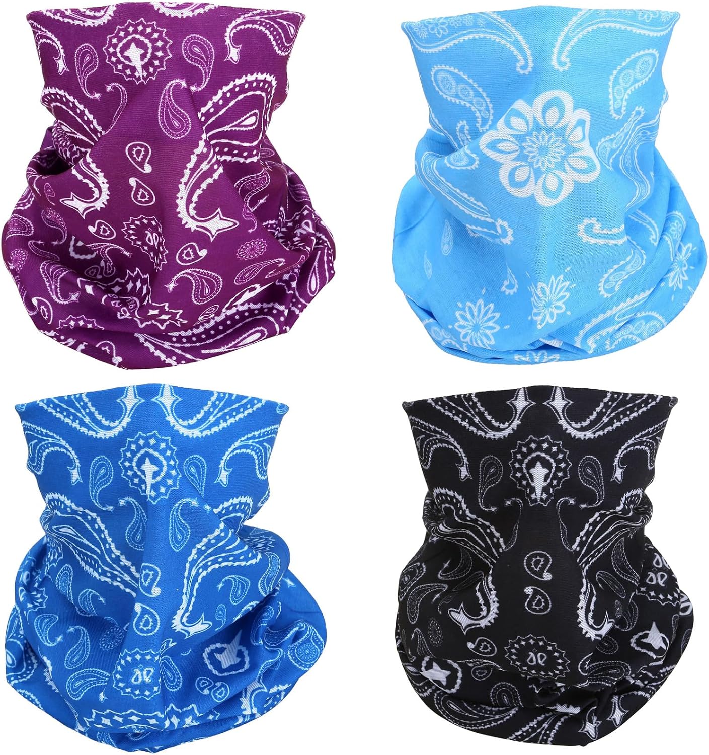 Amazon.com: SMEHCF 4 Multipurpose Bandanas for Women Men Headband ...