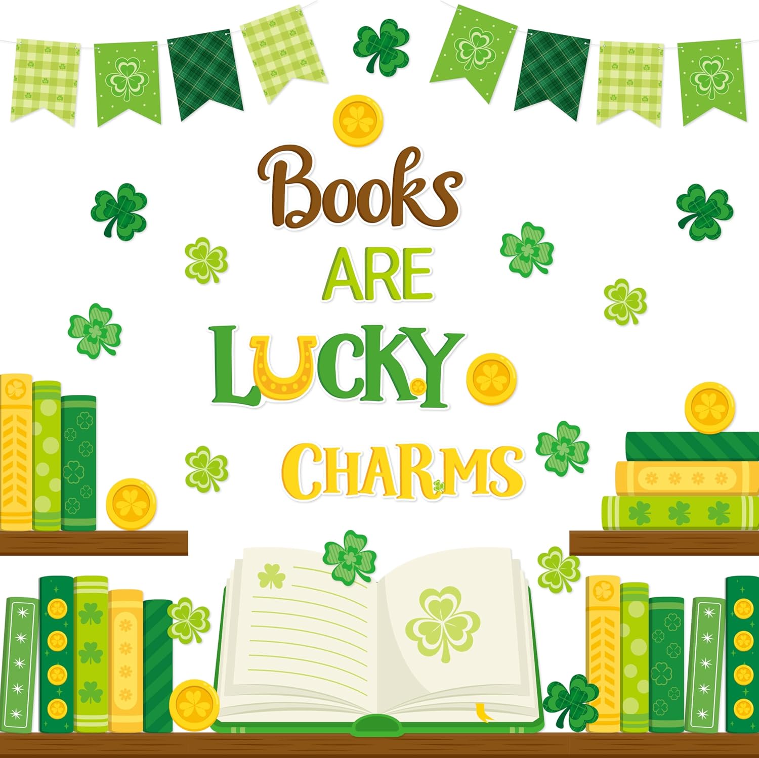 Amazon.com: TICIAGA St.Patrick’s Day Book Learning Bulletin Board ...