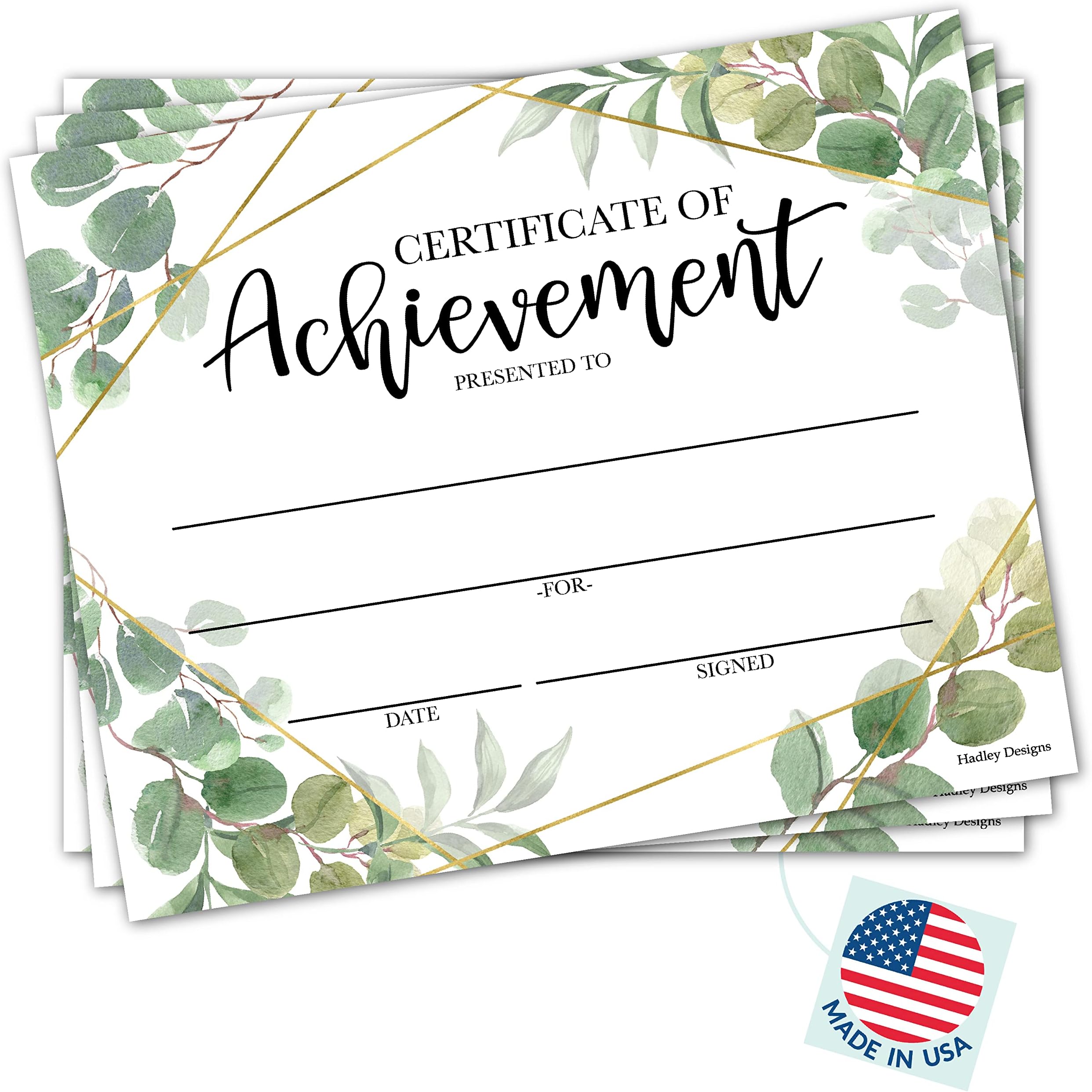 Amazon.com : Certificate of Achievement Awards - 25 Award Certificates ...