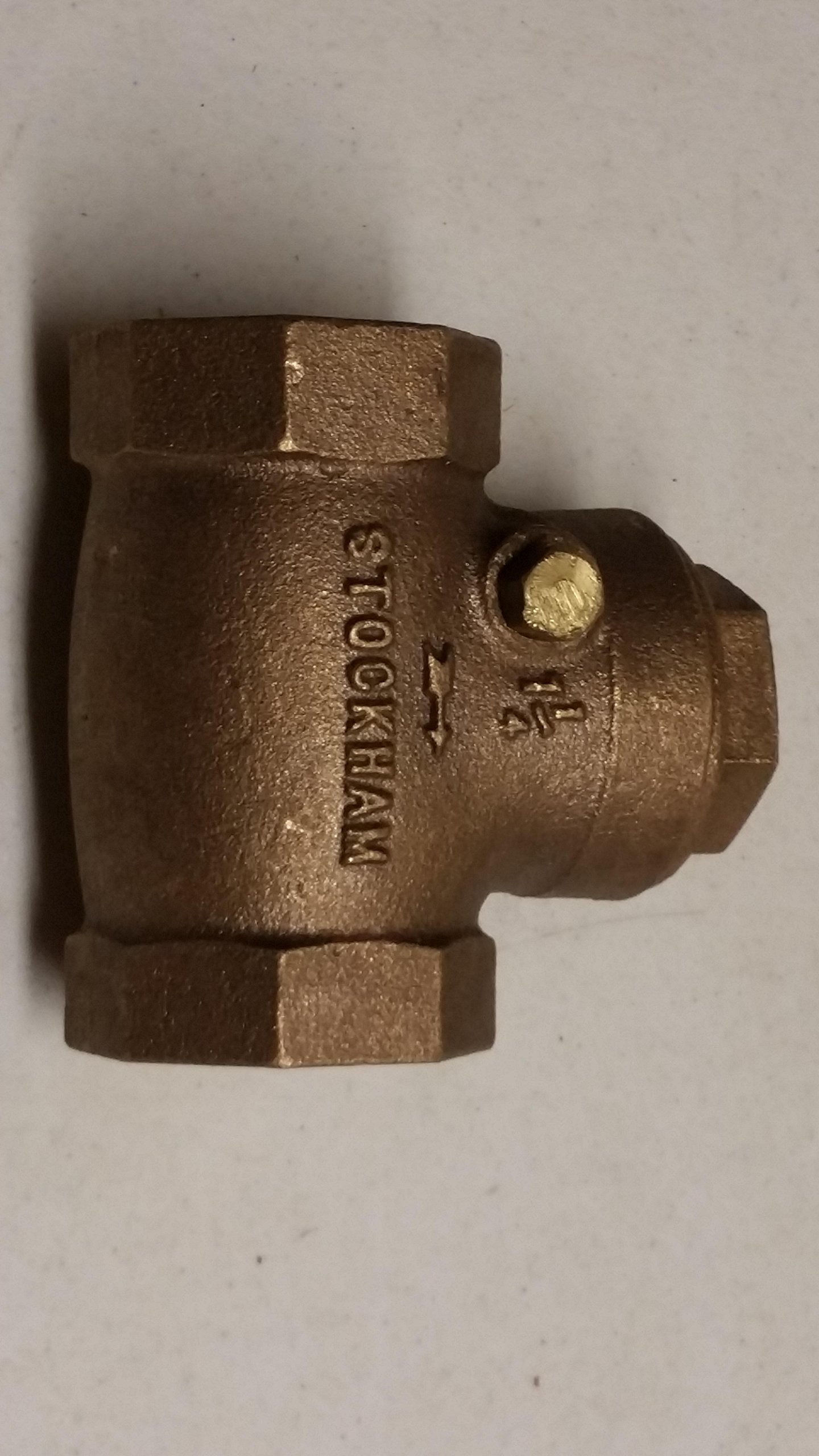 STOCKHAM 1258 NPT 200 CWP Swing GATE Bronze 1-1/4IN NPT Check Valve ...