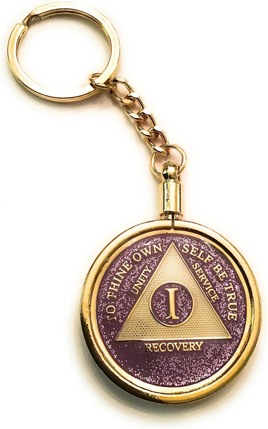 Amazon.com: 1 Year AA Medallion - Lavender, Purple, Glitter Tri-Plate ...
