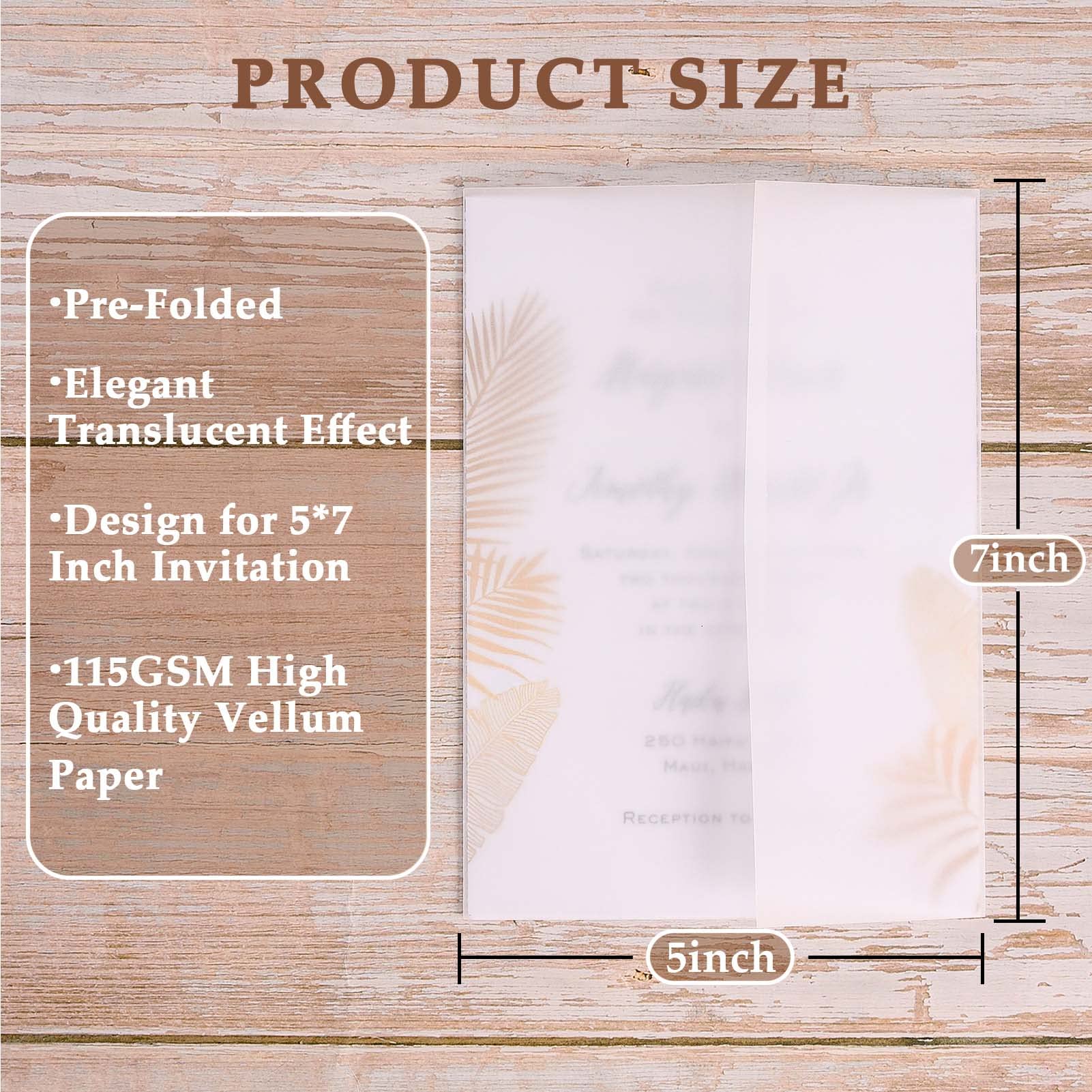 Snapklik.com : Vellum Jackets, 220 Pack Pre-Folded Gift Wrap For 5x7 ...