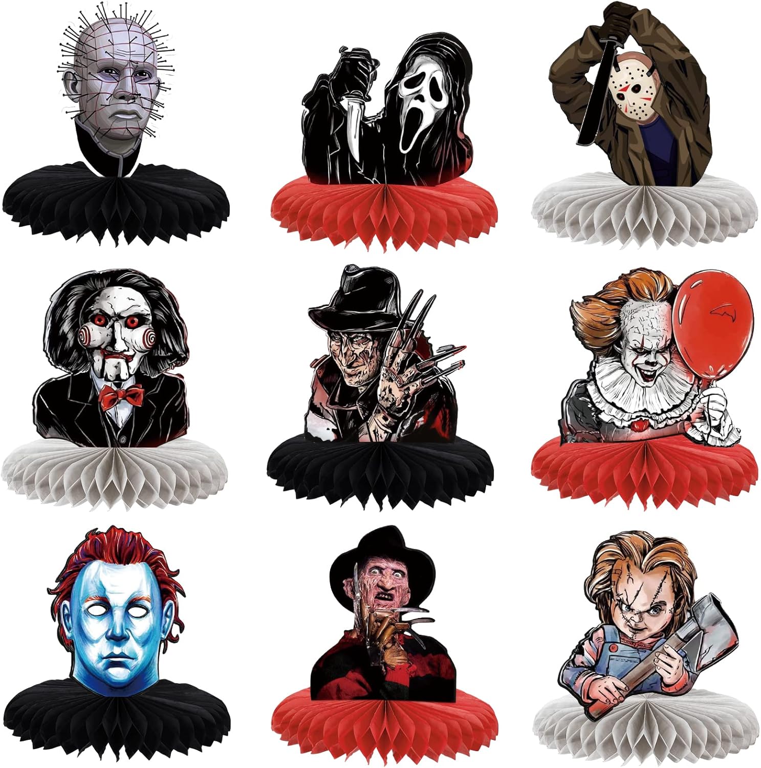 Buy Horror Classic Movie Character Honeycomb Centerpieces Halloween ...