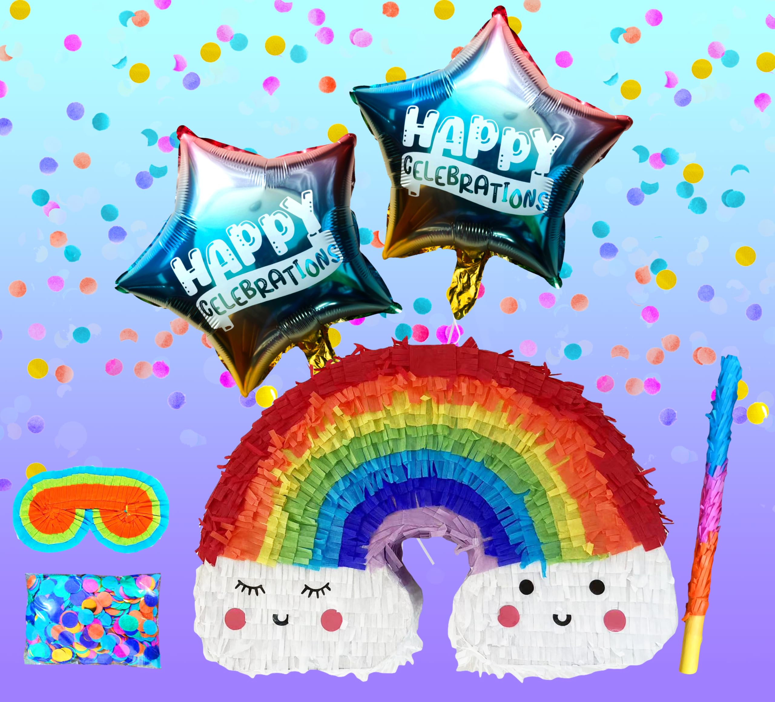 Amazon.com: Rainbow Pinatas Set for Birthday Party Girls,Perfect for ...