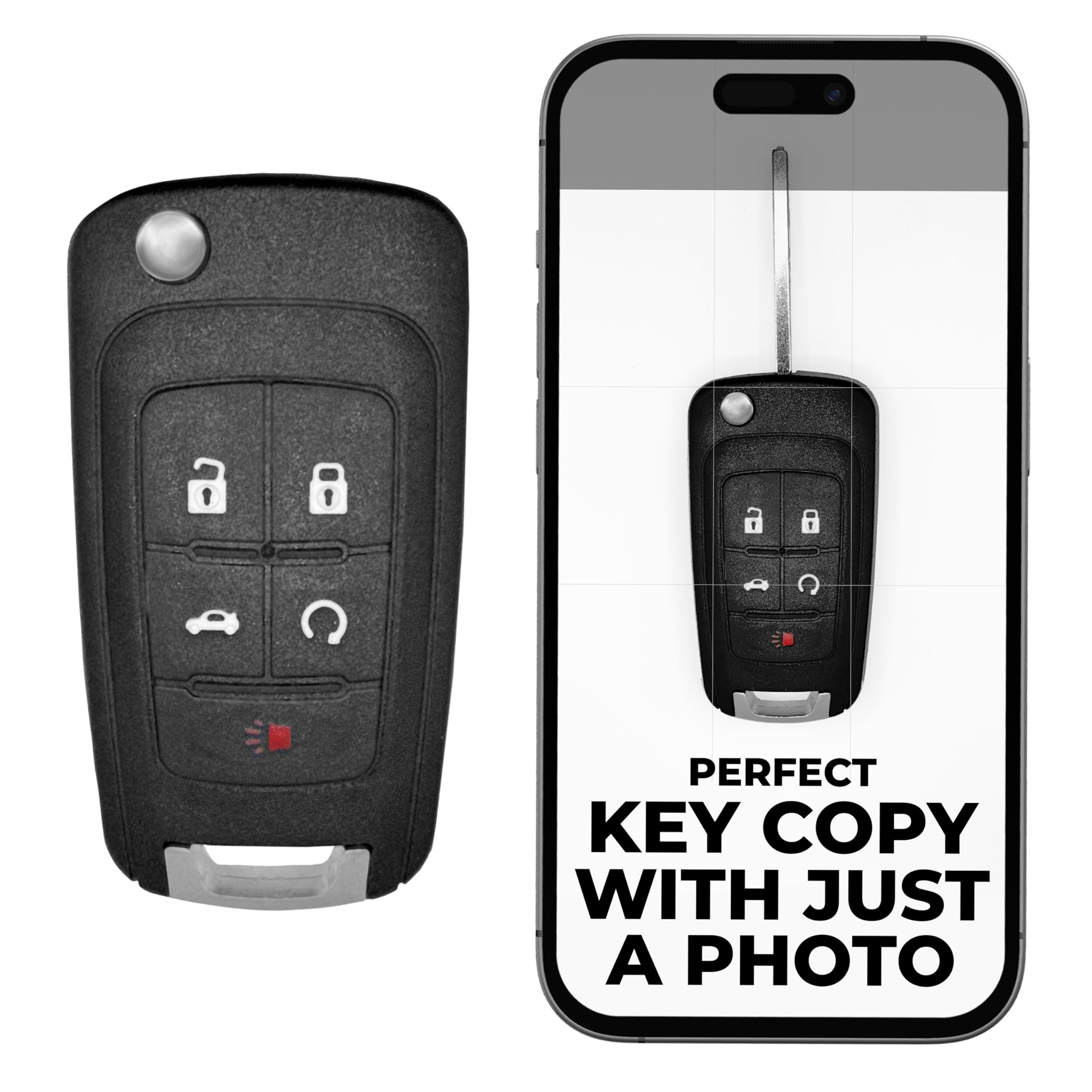 Amazon.com: Cut Remote Flip Key Fob Replacement Fits for Chevy GMC ...