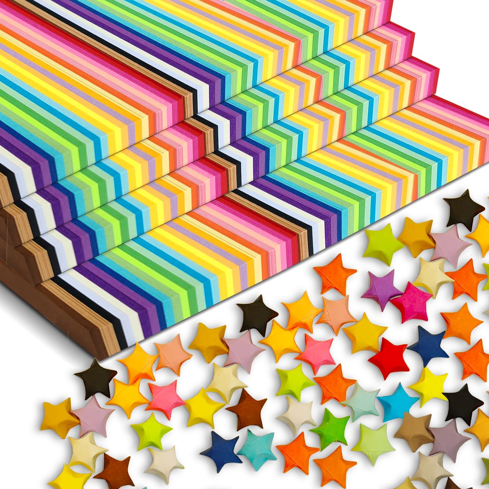 Amazon.com : HMUIKFRY 2160 Sheets Origami Star Paper - 27 Color Star ...