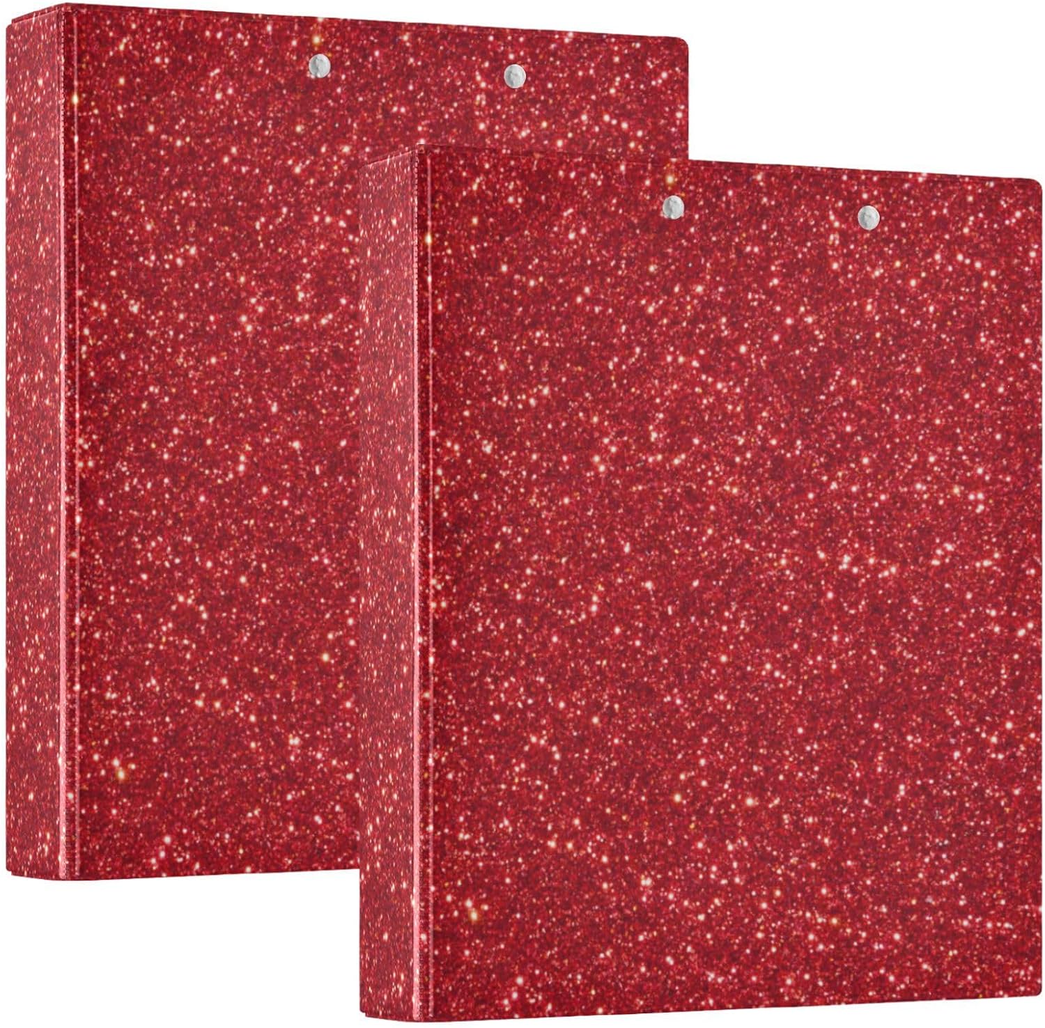 Amazon.com : Red Glitter Round Ring Binders 1.5 Inch 3 Ring Binder with ...