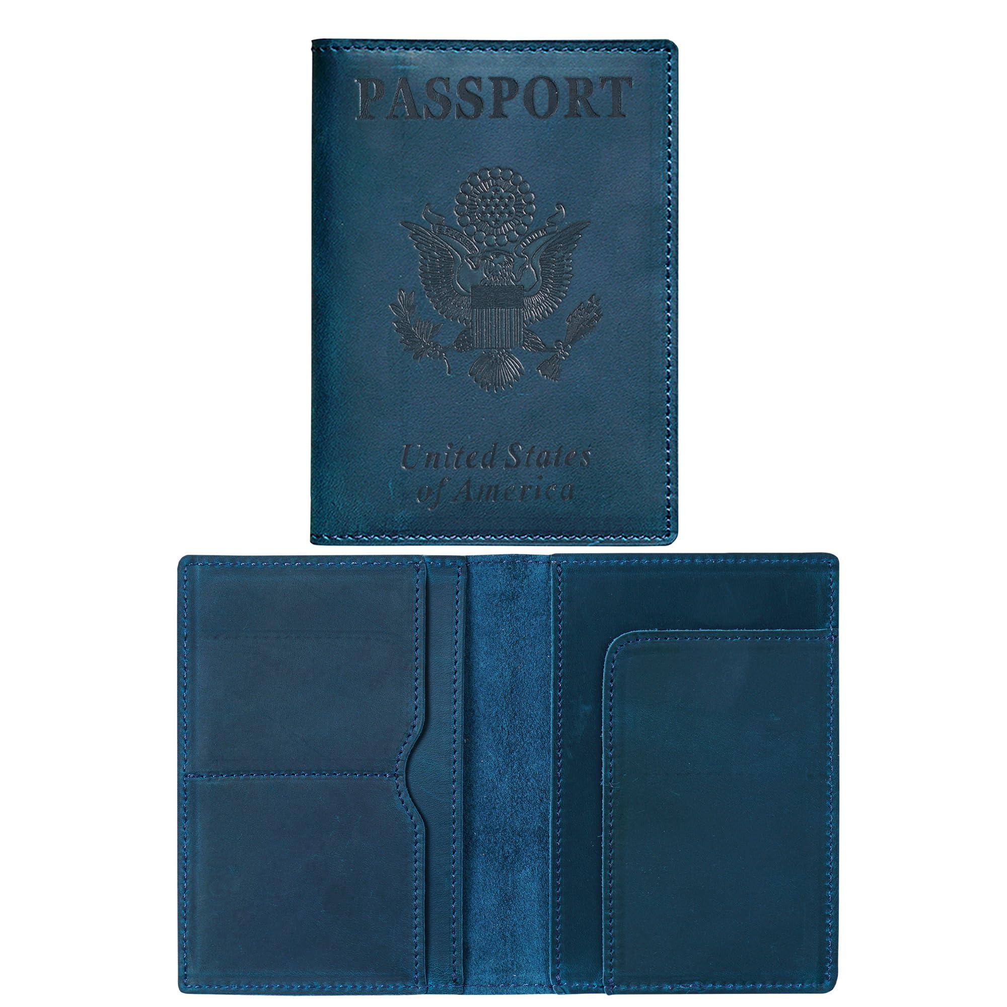 Amazon.com | HIFA Leather Passport Holder, Handmade Passport Cover with ...