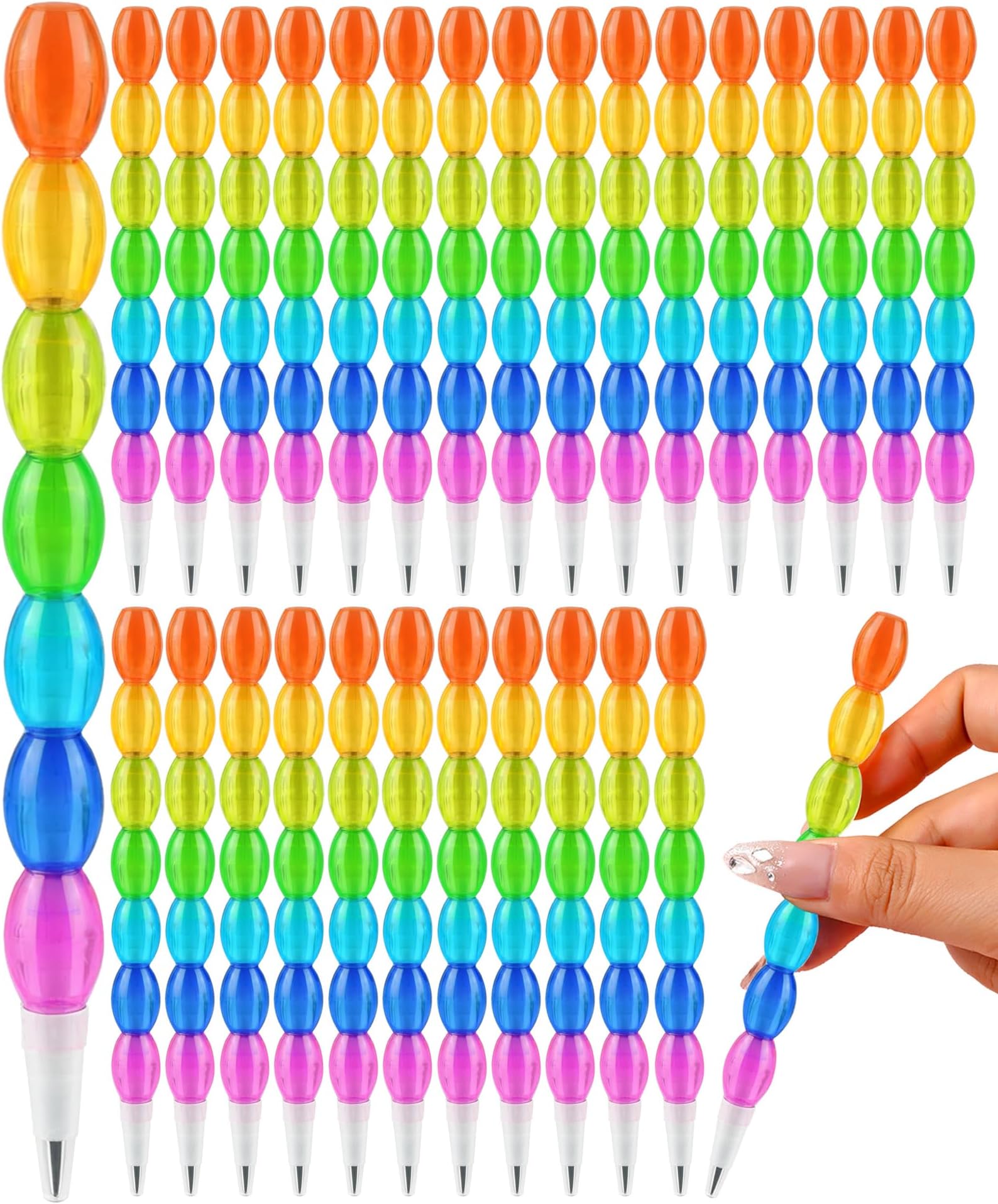 Amazon.com: Boao 30 Pcs Stackable Pencils Plastic Bear Pencils 5 in 1 ...