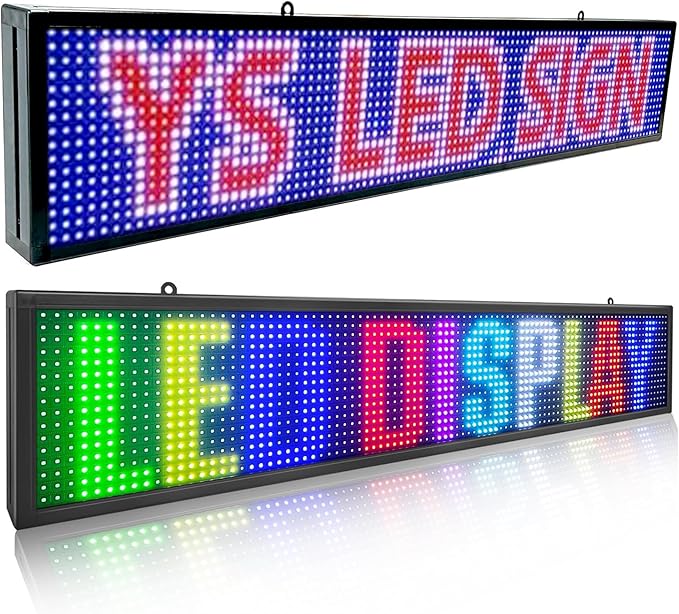P10 outdoor Programmable Scrolling Led Sign WiFi LED Screen 100 CM×20 ...