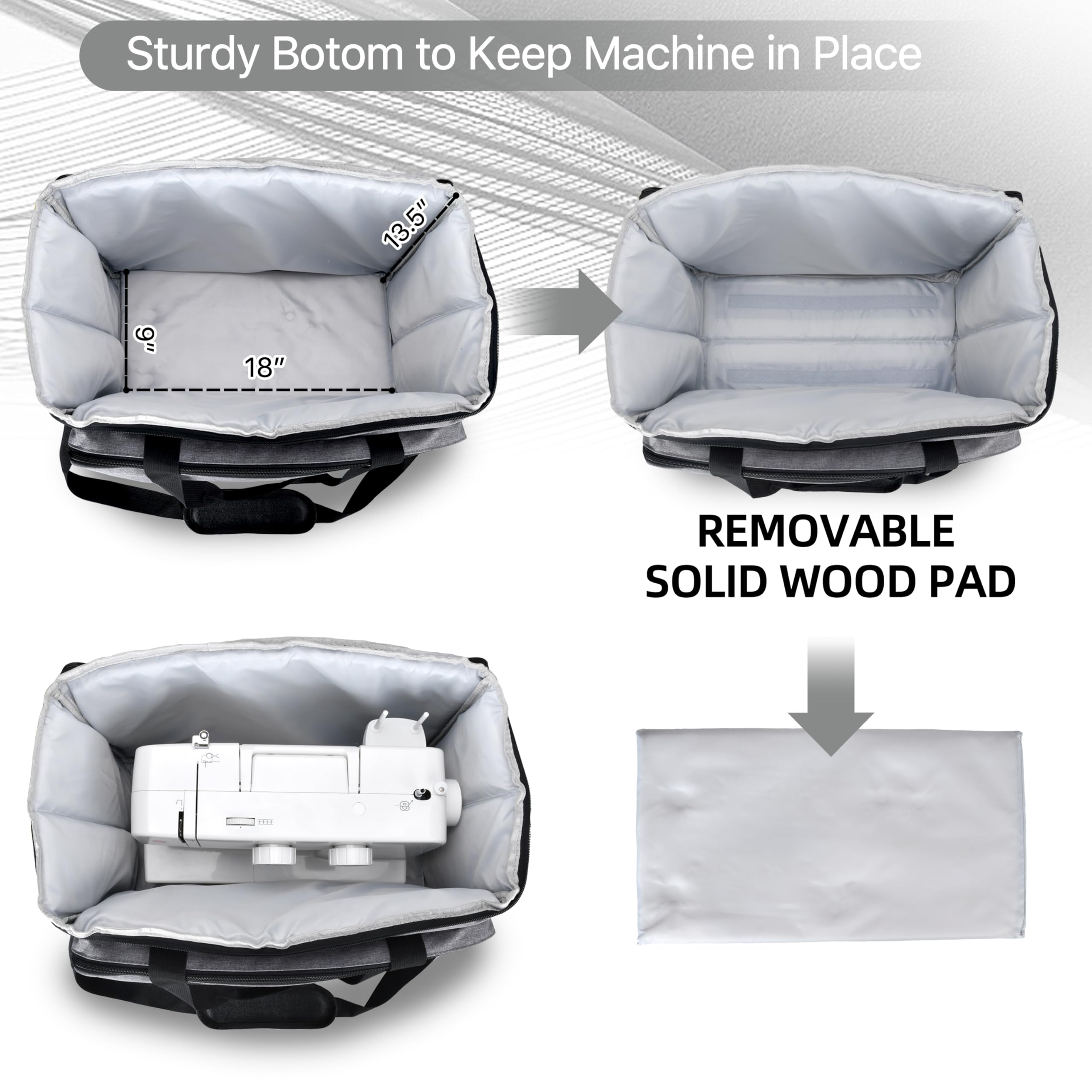 Large Sewing Machine Case with Wheels - Big Size Sewing Machine Bag ...