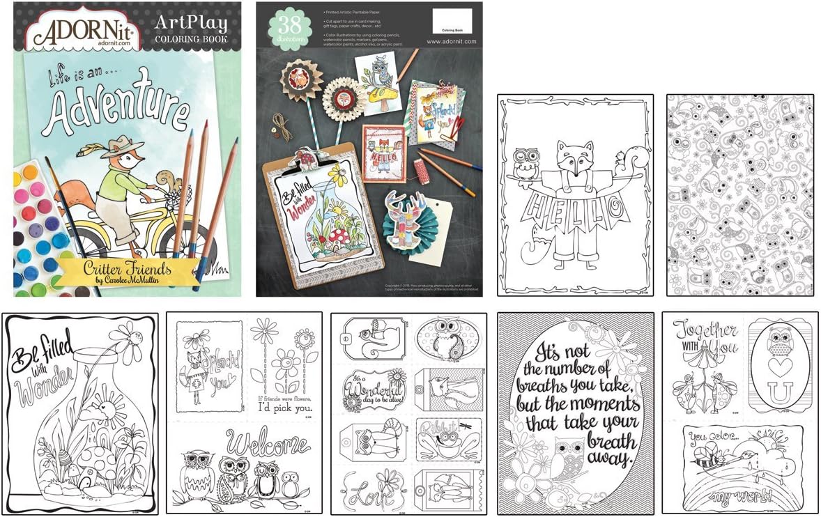 Amazon.com: Adornit Artplay Coloring Book-Critter Friends : Arts ...