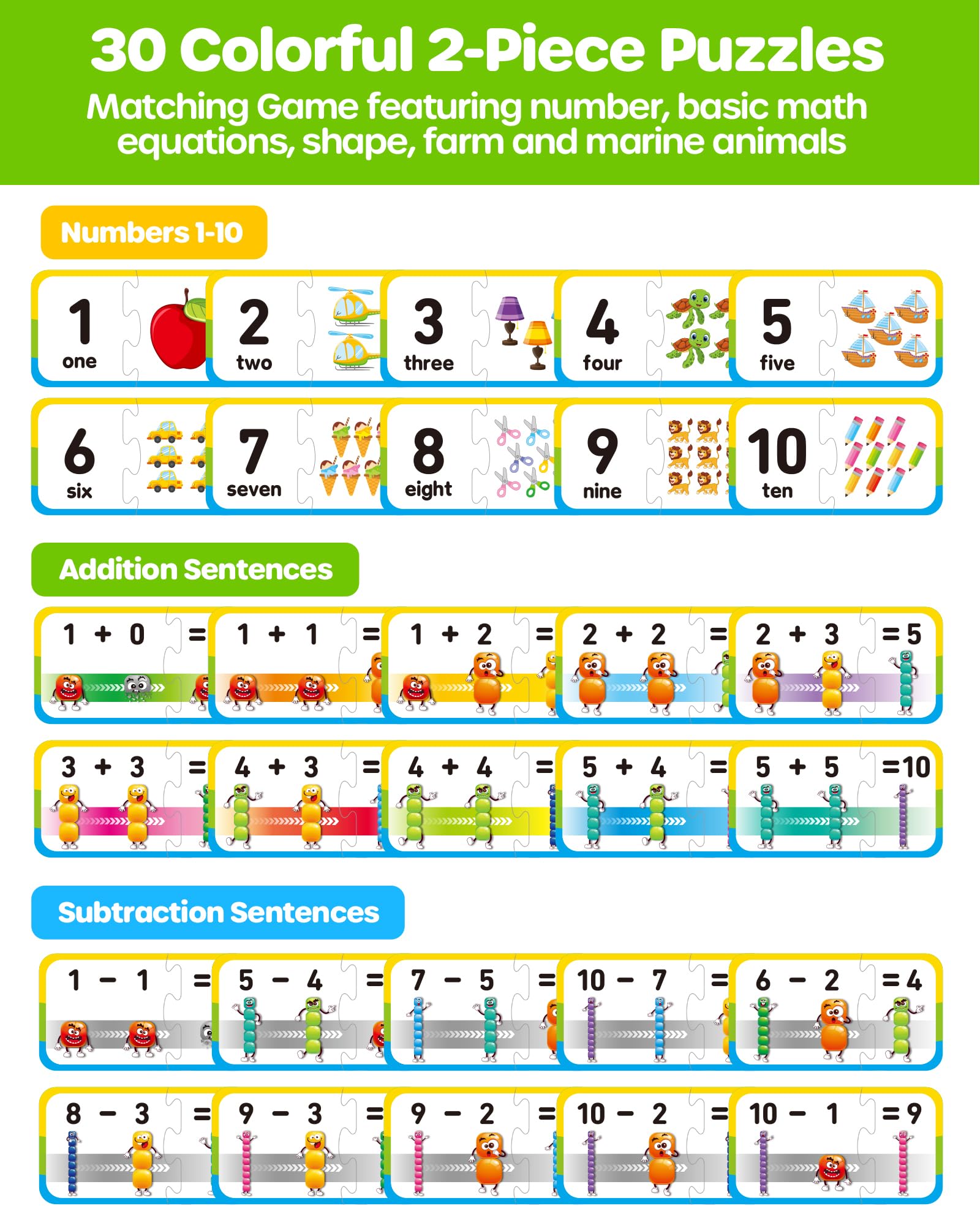 Snapklik.com : 30 Self-Correcting Number Puzzles, Double-Sided Addition ...