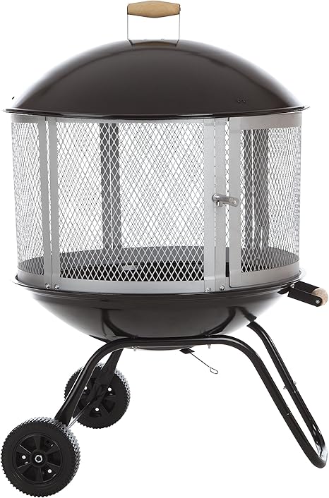 Amazon.com : Fire Sense 01471 Fire Pit Bessemer Rolling Patio Fireplace ...