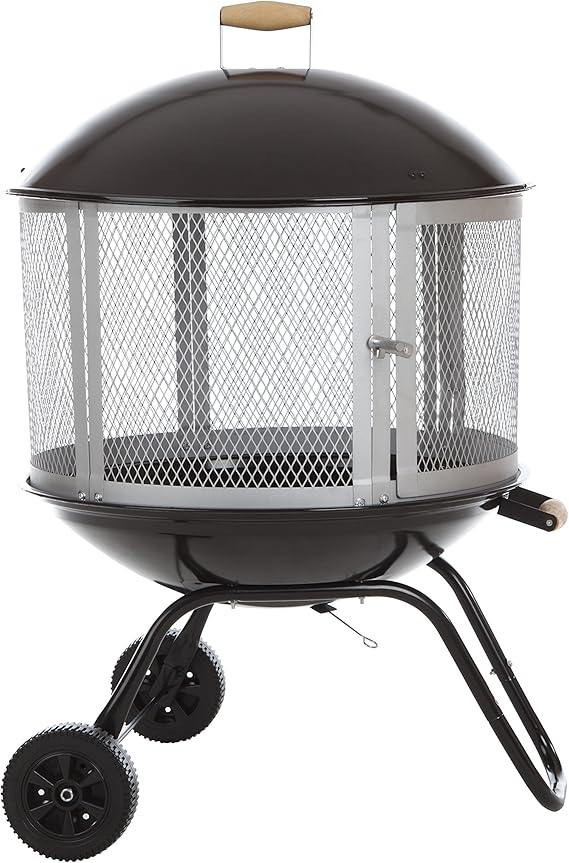 Amazon.com : Fire Sense 01471 Fire Pit Bessemer Rolling Patio Fireplace ...