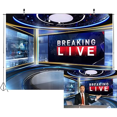 Amazon.com: CORFOTO Fabric 7x5ft News Broadcast Backdrop TV Show ...