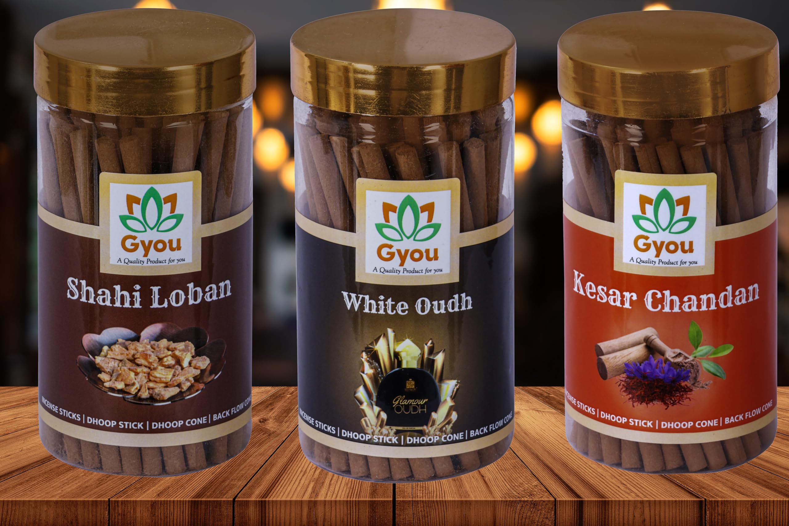 GYOU Dhoop Sticks for Pooja | Premium 3 Flavors Incense Dhoop for ...