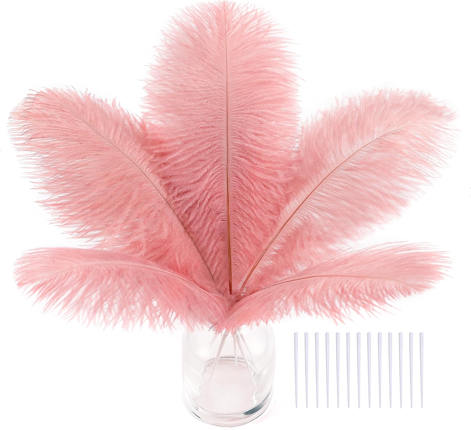 Amazon.com: SOGUGOM Pink Craft Ostrich Feathers - 30PCS 6-8 inch ...