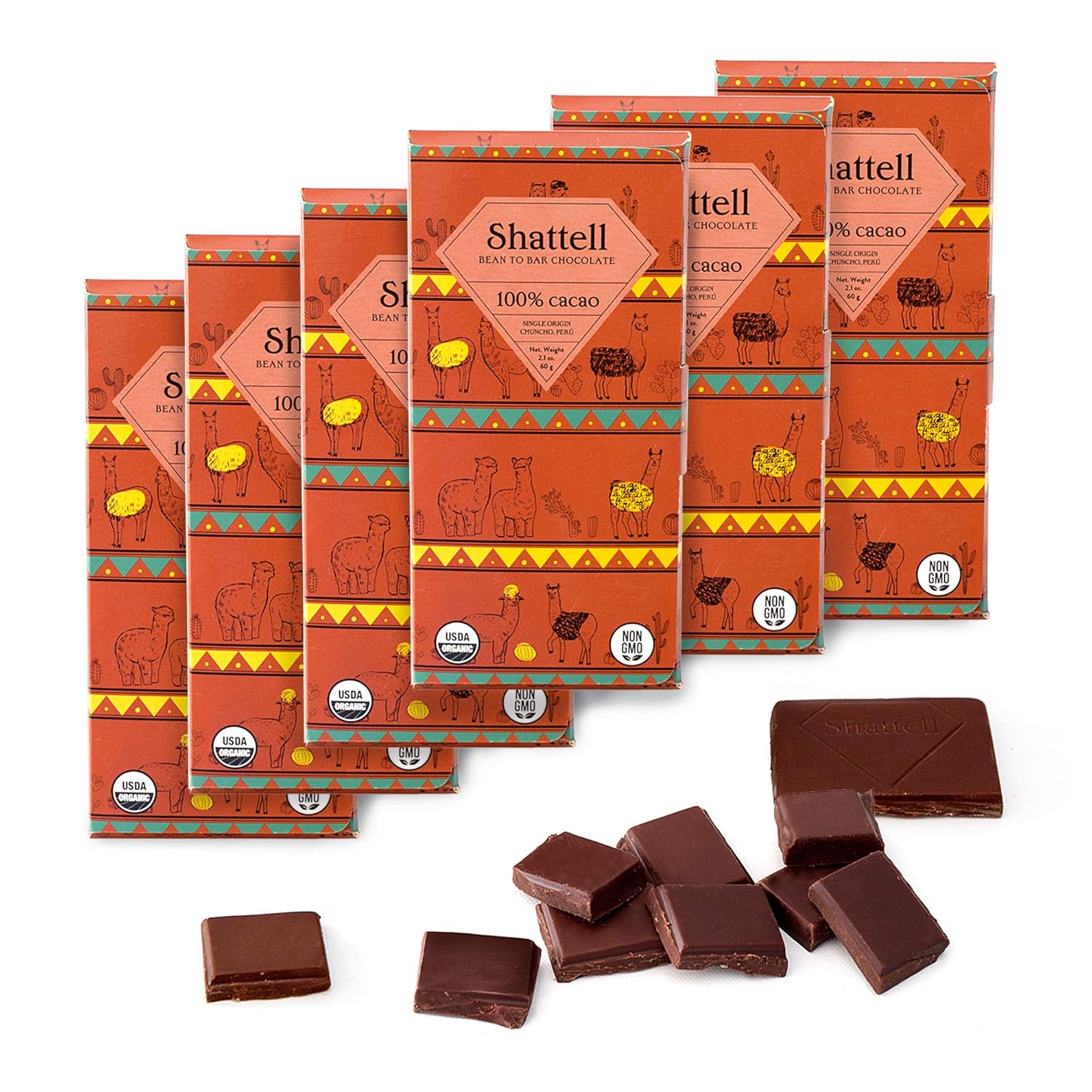 Amazon.com : Shattell 100% Chuncho Cacao Dark Chocolate | Gourmet Bean ...