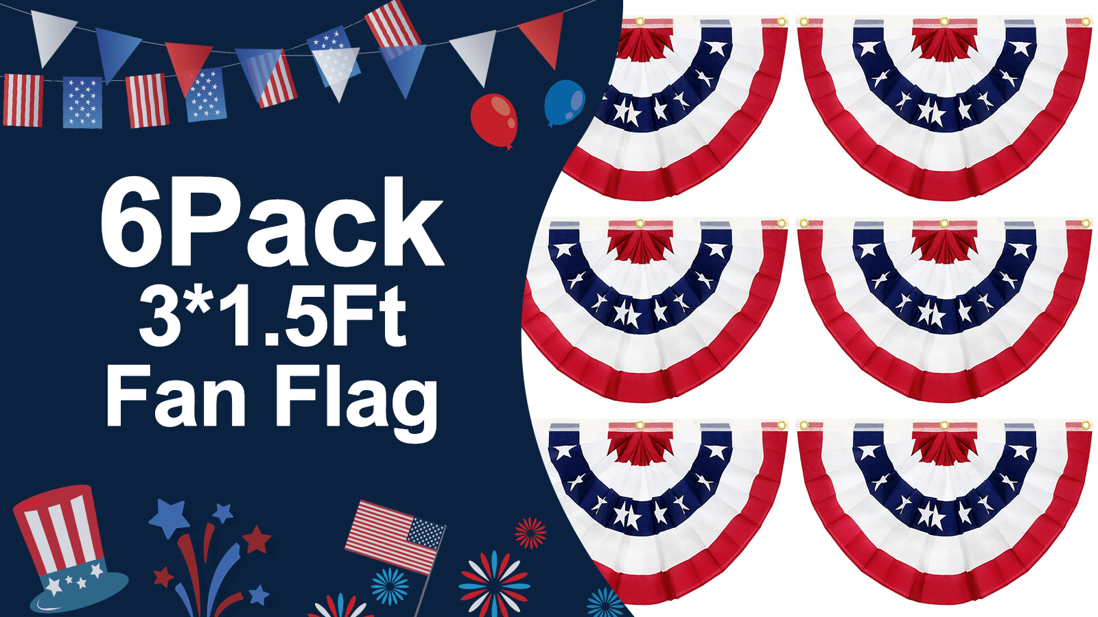 American Flag Fan Template