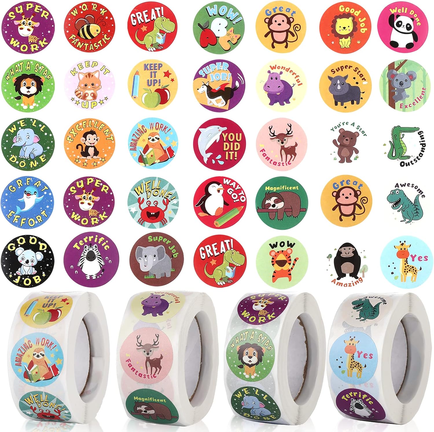 Molain Teacher Stickers, 2000 Pieces Teacher Reward Stickers Cute ...