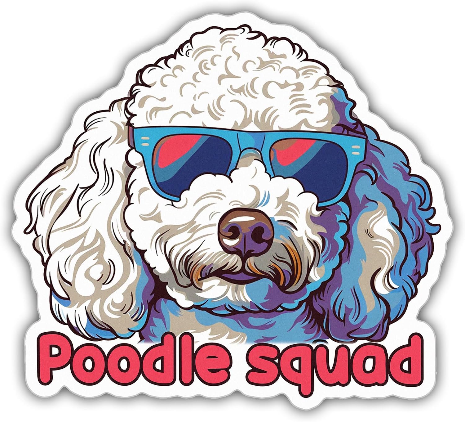 Amazon.com: White Poodle Sticker White Poodle Lover Decal Poodle Squad ...