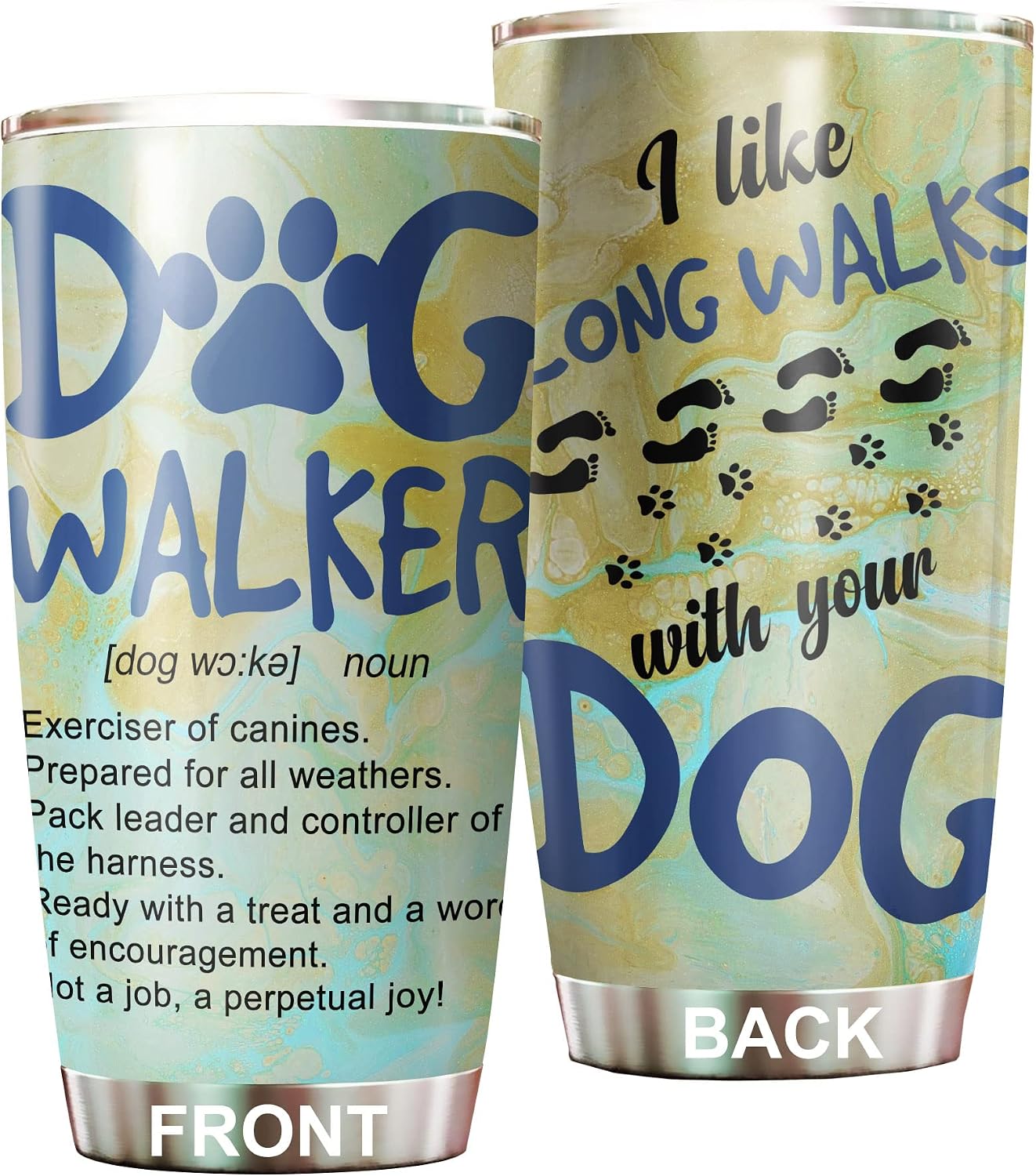 Amazon.com | MEDROC Dog Walker Tumbler Stainless Steel 20oz, I Like ...