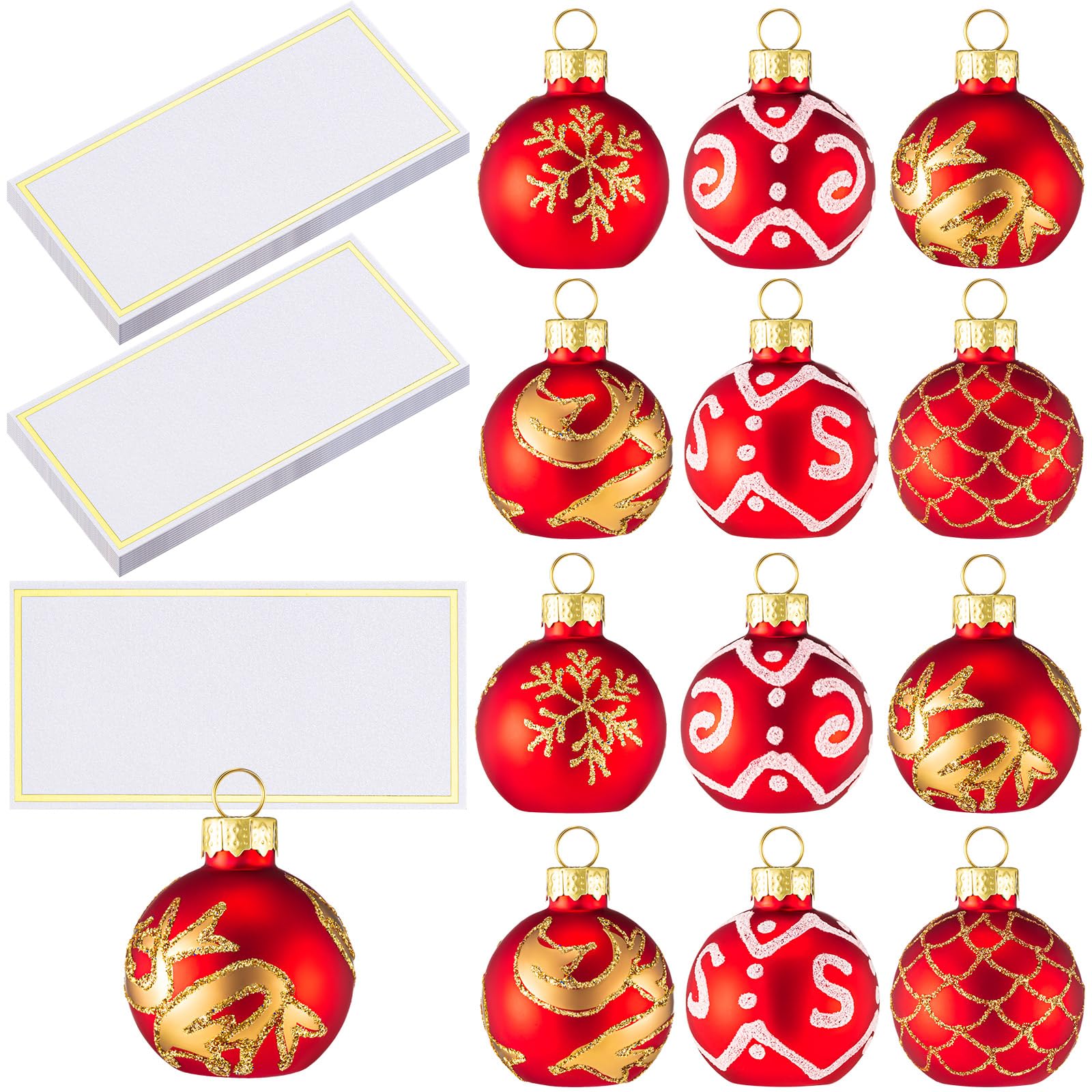 Amazon.com: Nitial 12 Pcs Christmas Ornament Place Card Holders with 18 ...