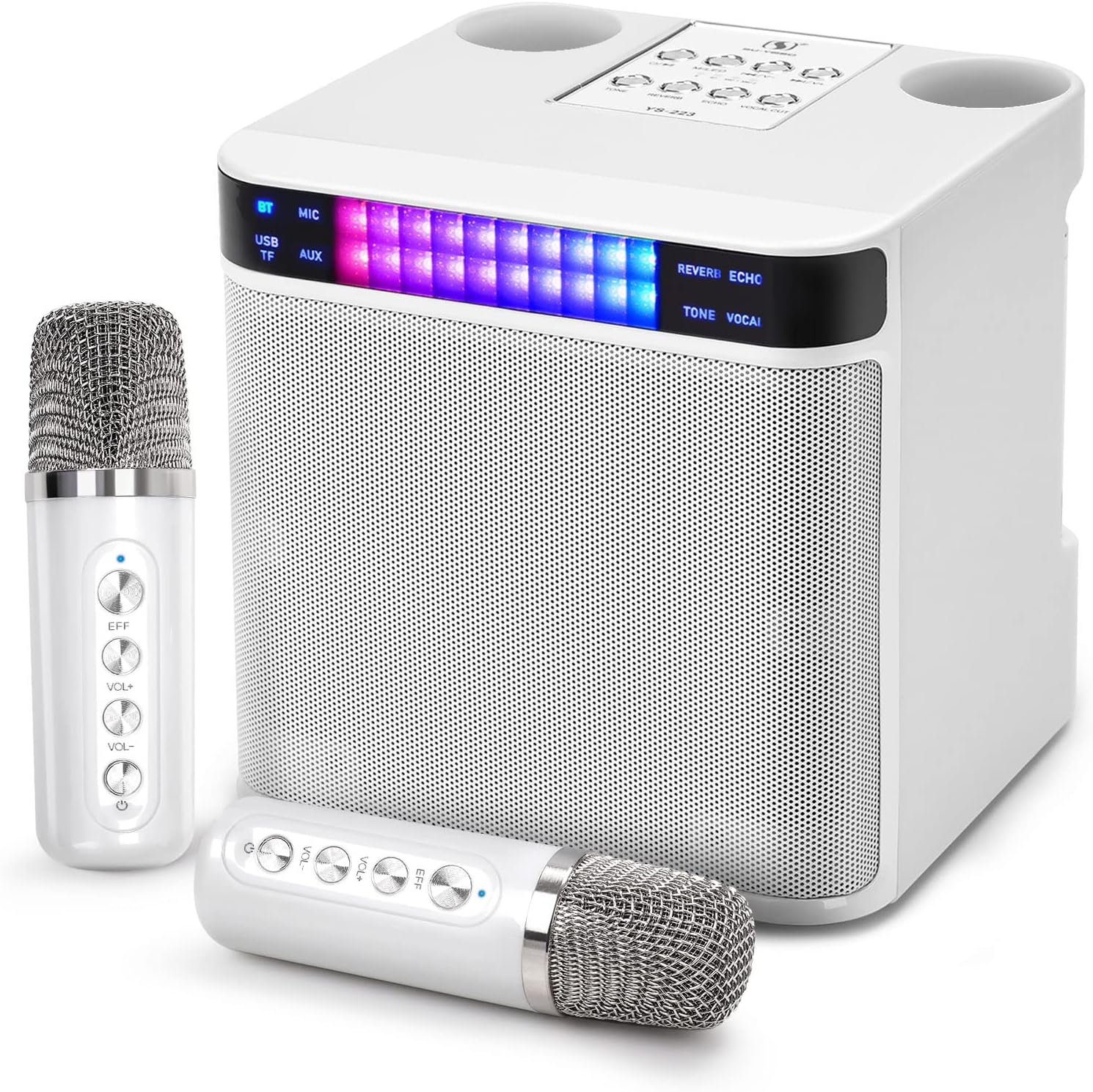 Amazon.com: JIEFOCH Karaoke Machine with 2 Microphones for Adults and ...