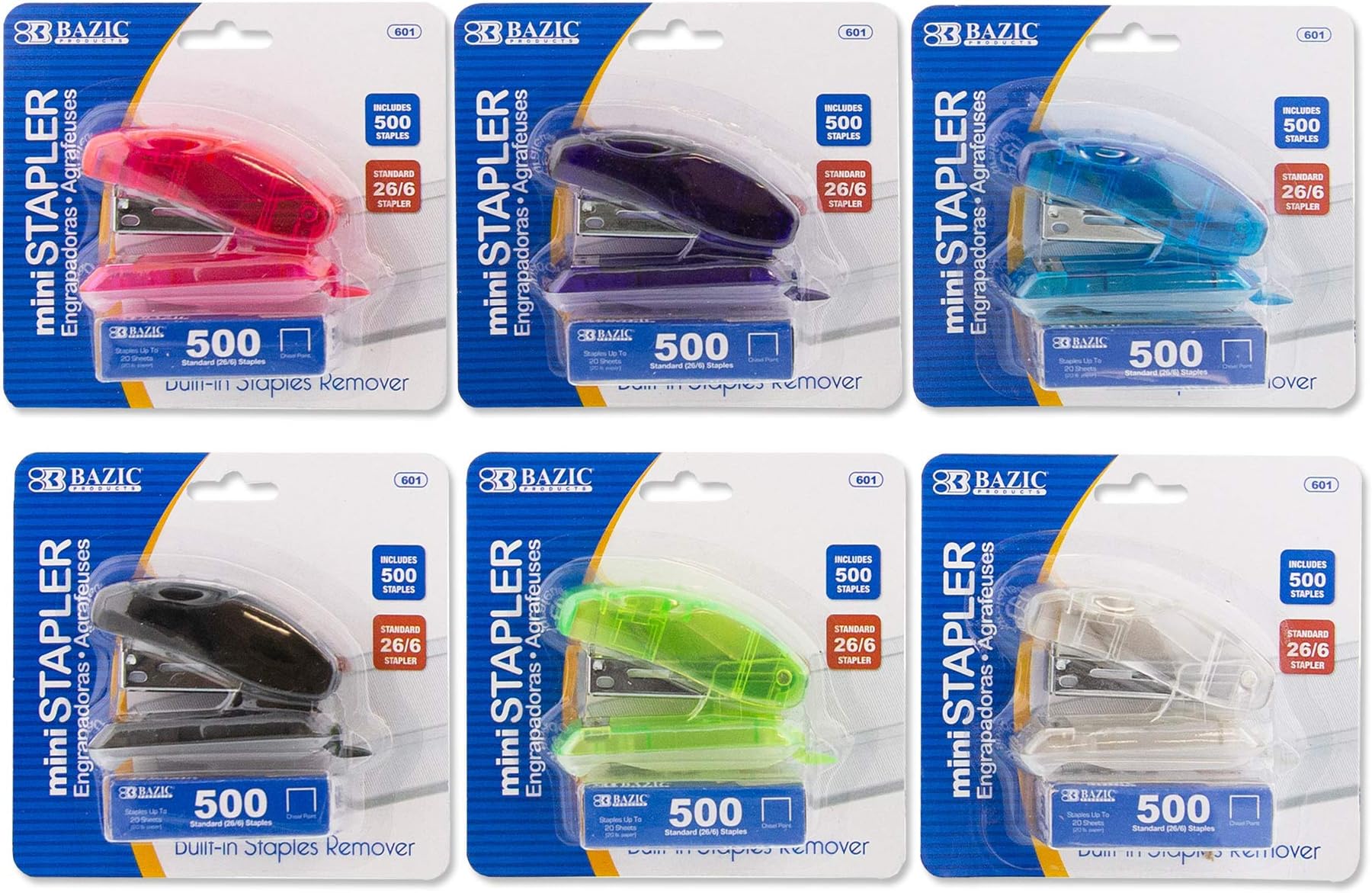 Amazon.com : Sherr 20 Pack Mini Staplers Bulk with 15000 Nail, Office ...