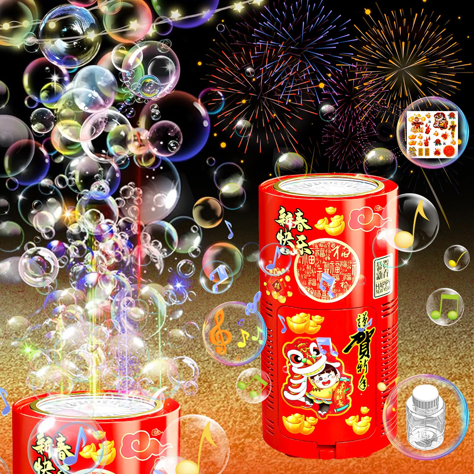 Fireworks Bubble Machine, Automatic Bubbles Maker Toys with Lights ...