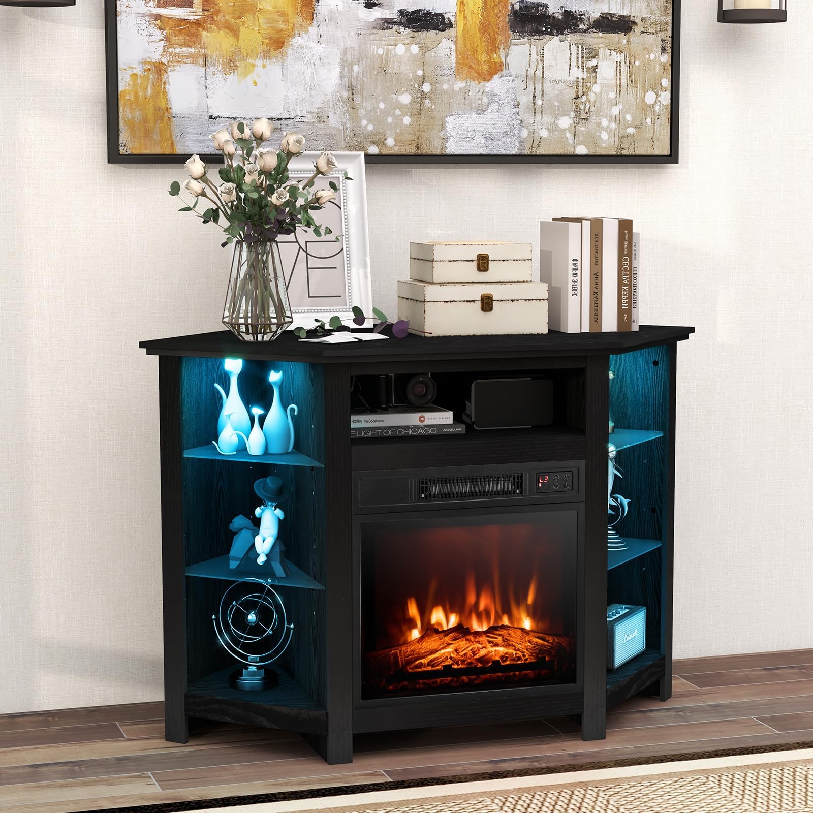 Amazon Cleeman Fireplace Corner Tv Stand Entertainment Center For