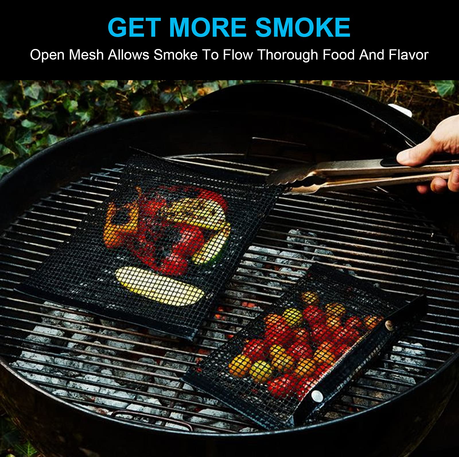 Grill Bags - Reusable Non-Stick BBQ Mesh Grill Bags, 4 Pieces Large ...