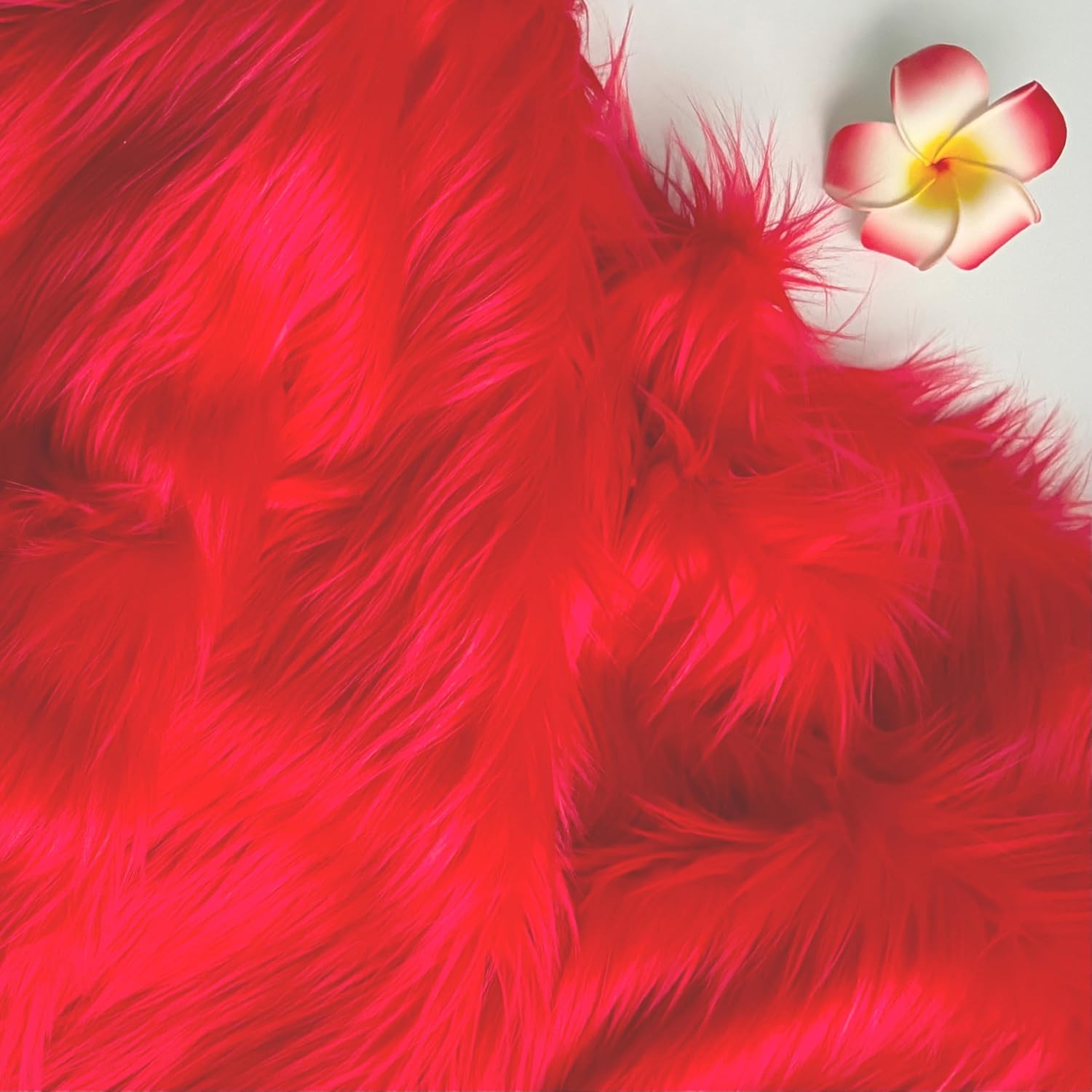 Amazon.com: Bianna Fire Red Faux Fur Fabric, by The Yard, American ...
