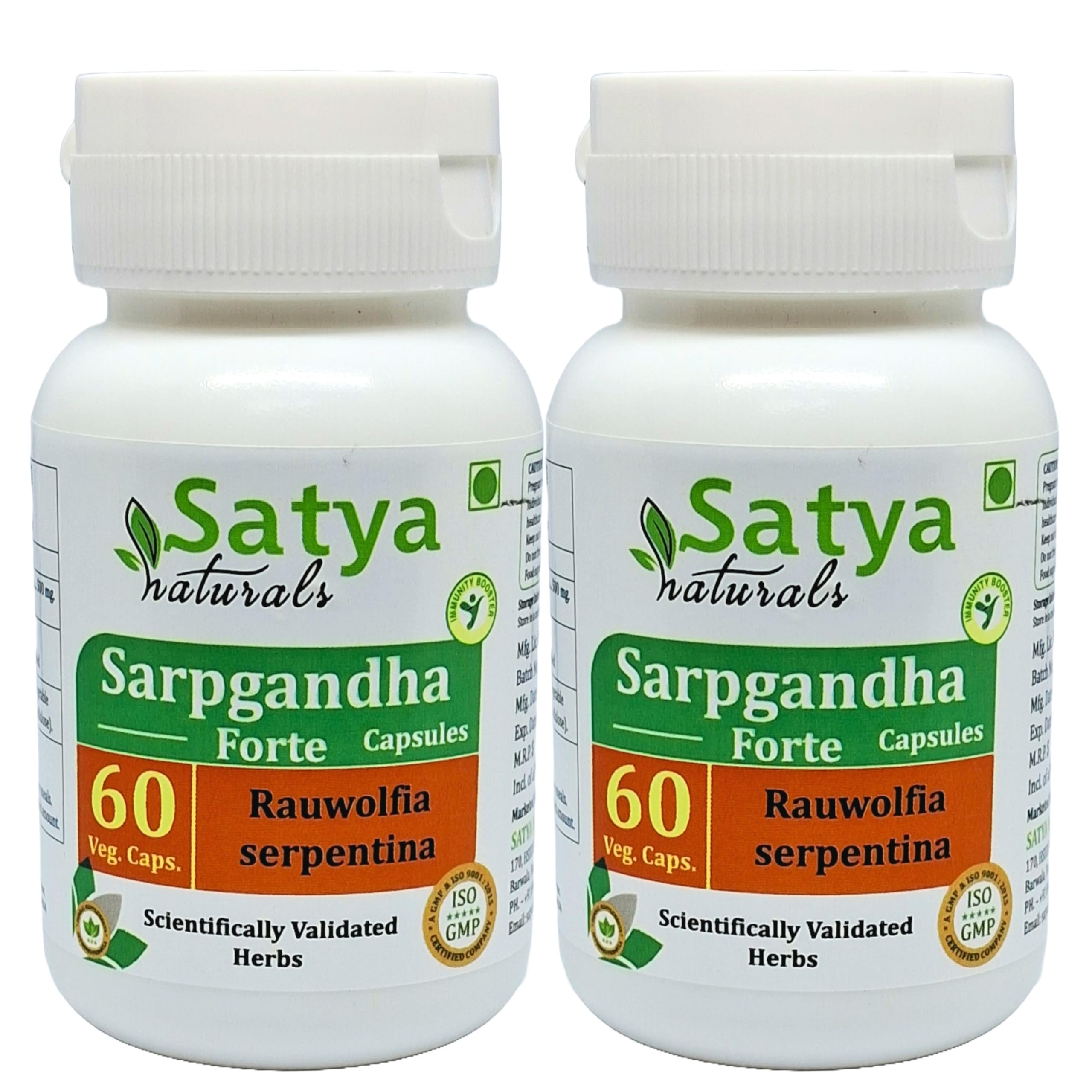 Amazon.com: Sarpgandha Forte Capsules 500 mg. 60 Veg. Capsule ...