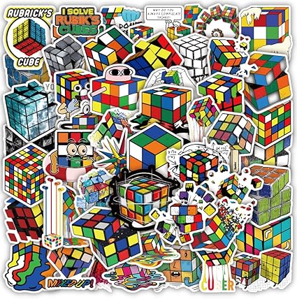 Amazon.com: Rubik's Cube Stickers | 50pcs Aesthetic Vinyl Waterproof ...