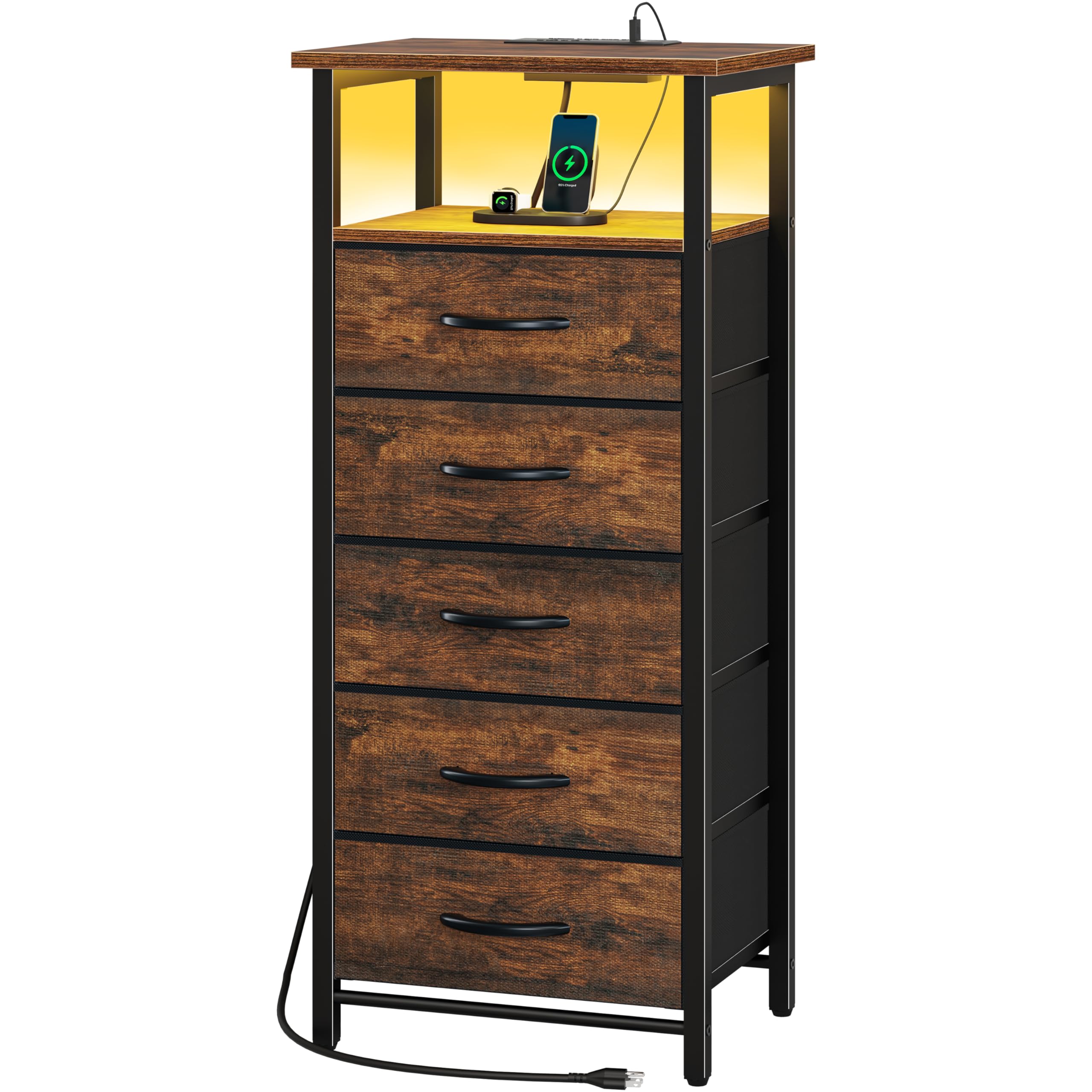Snapklik.com : Yoobure 5 Drawers Dresser For Bedroom, Tall Nightstand
