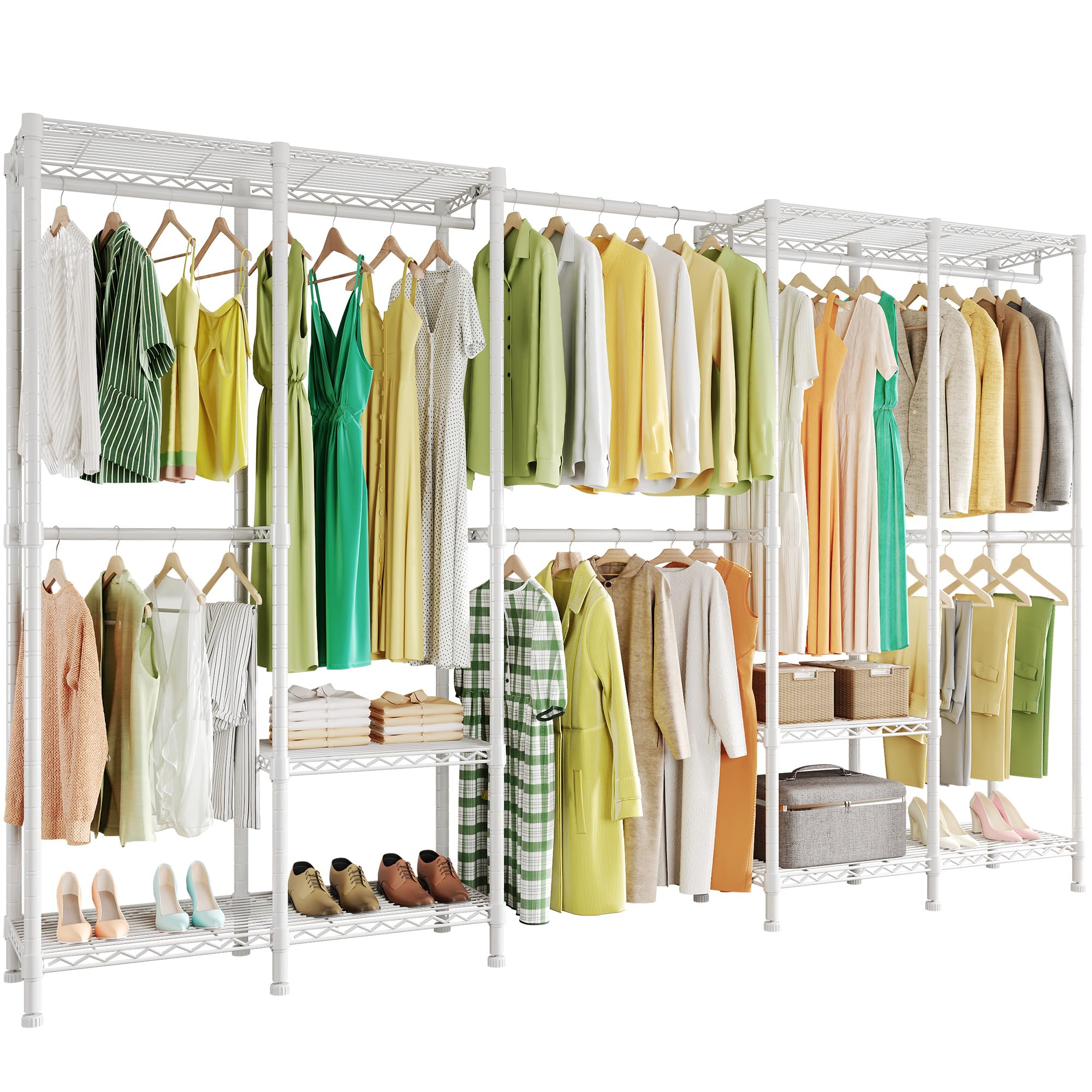 Amazon.com: Higeego H5 Pro Heavy Duty Clothes Rack Wardrobe Closet for ...