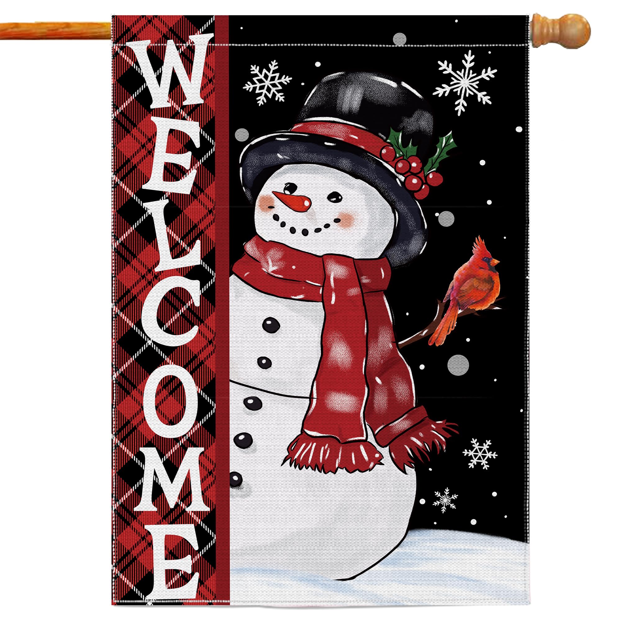 Amazon.com : Christmas Snowman House Flag, Christmas Decor Snowman Flag ...