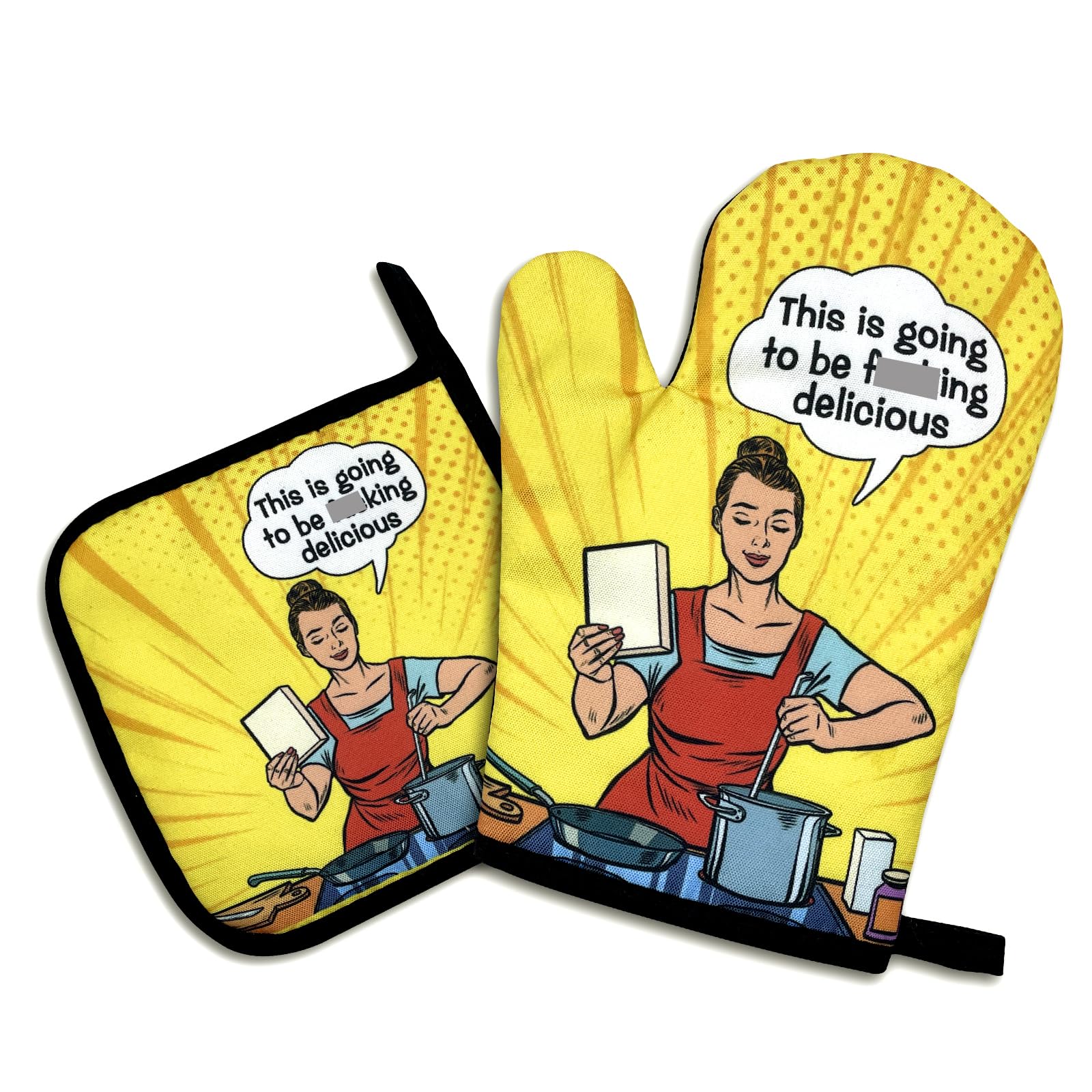 Amazon.com: This is Going to be Fxxking Delicious,Funny Oven Mitts and ...