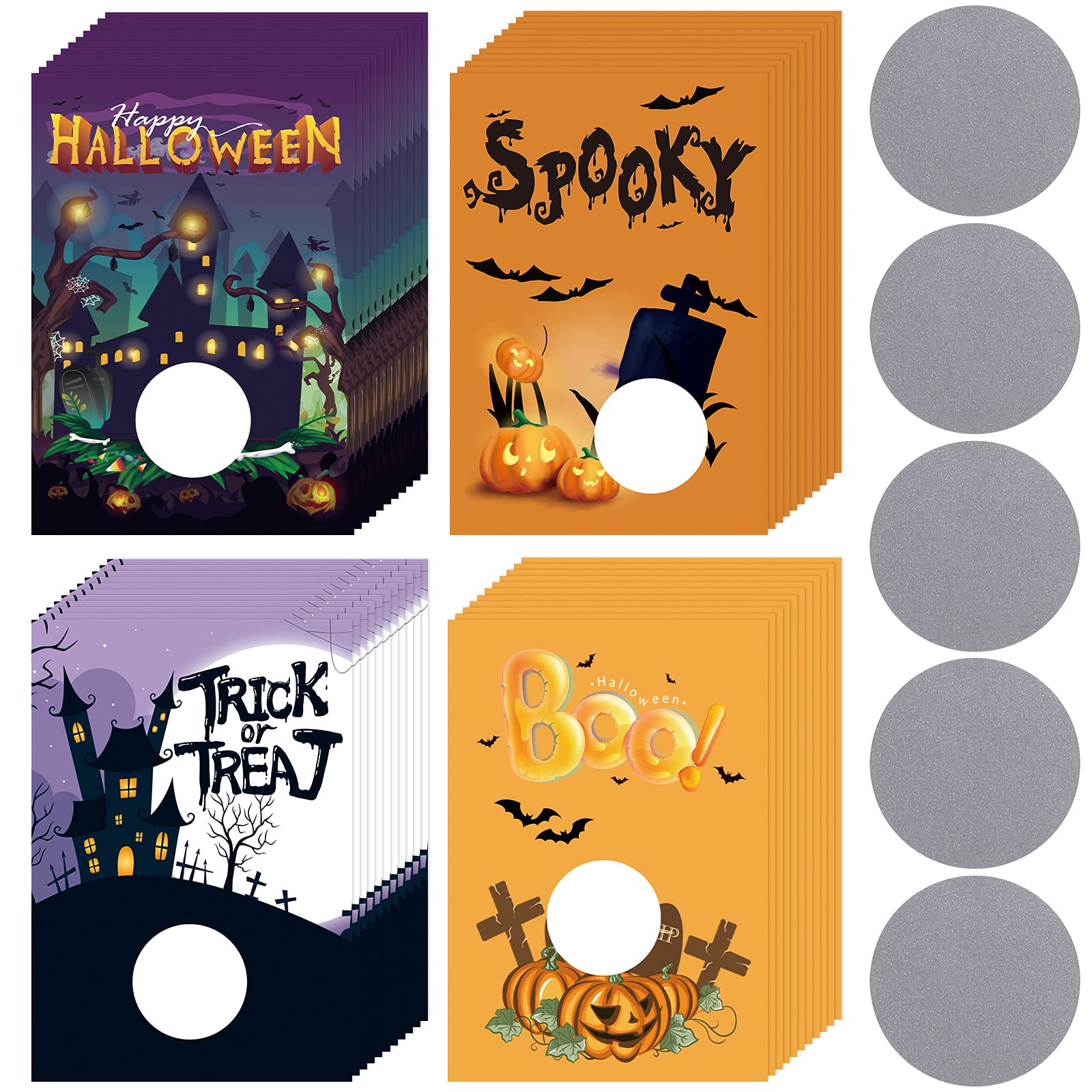Amazon.com : 120 Pieces Halloween Scratch Off Cards Halloween DIY ...