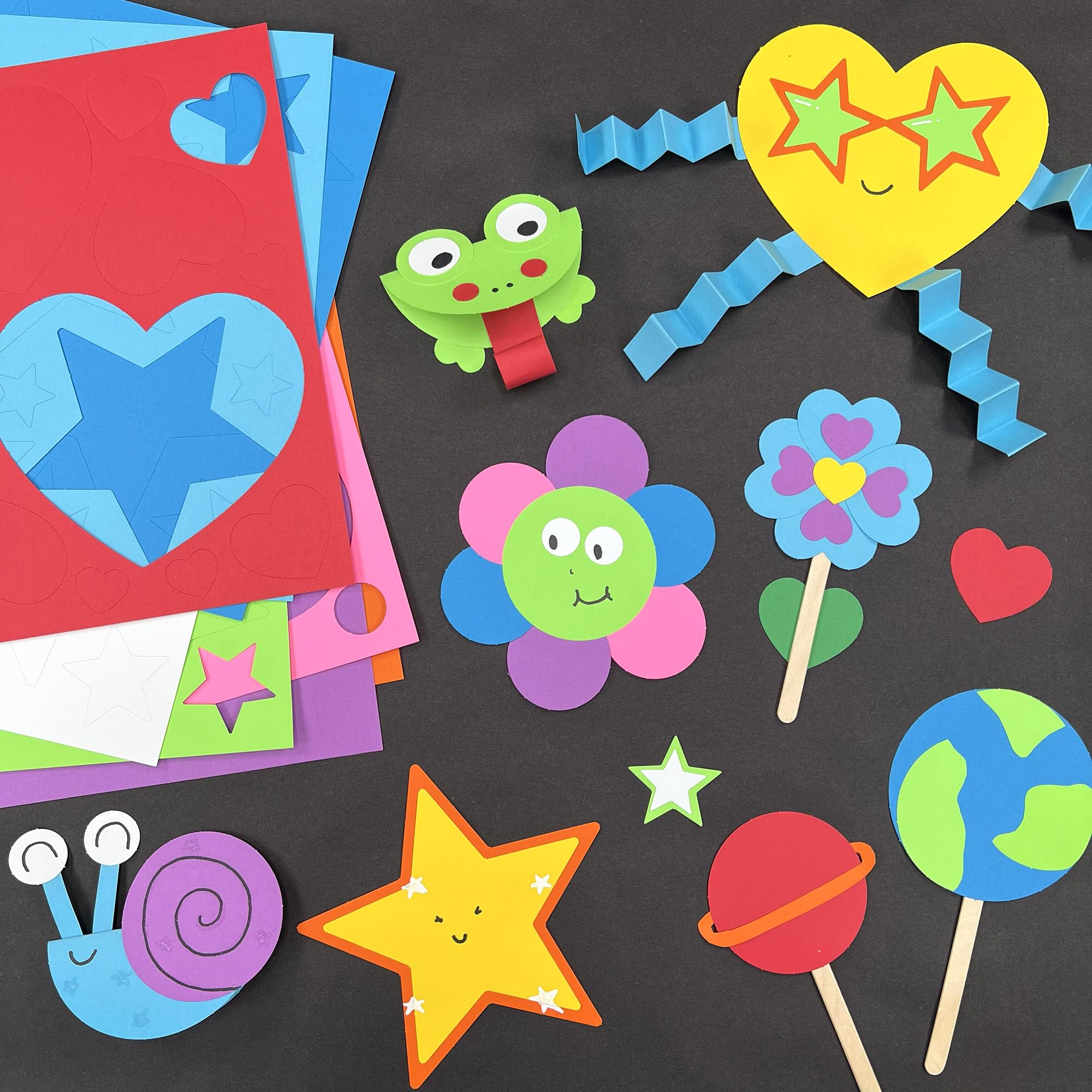Snapklik.com : 492 Pieces Multicolor Hearts, Stars, And Circles Punch ...