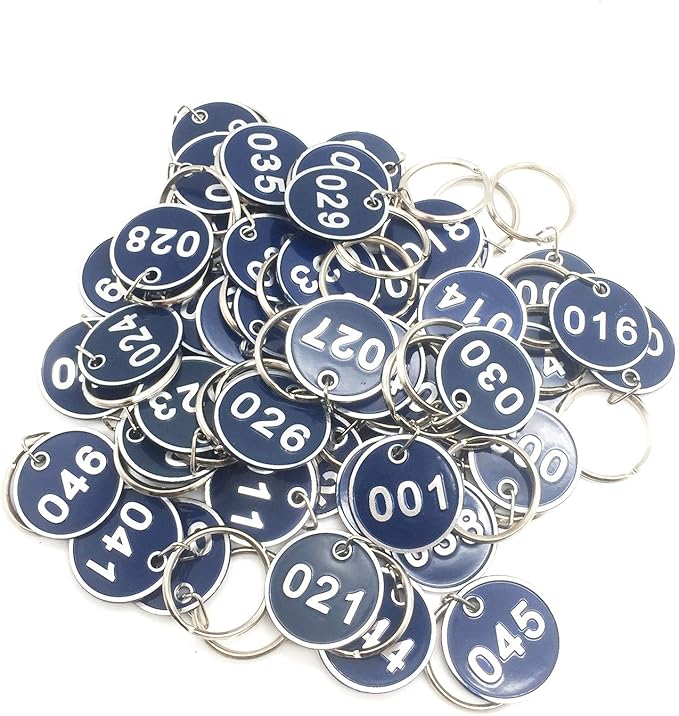Key Tag Numbers Colorful Metal Number Tags Number Keyring Keychain Tags ...