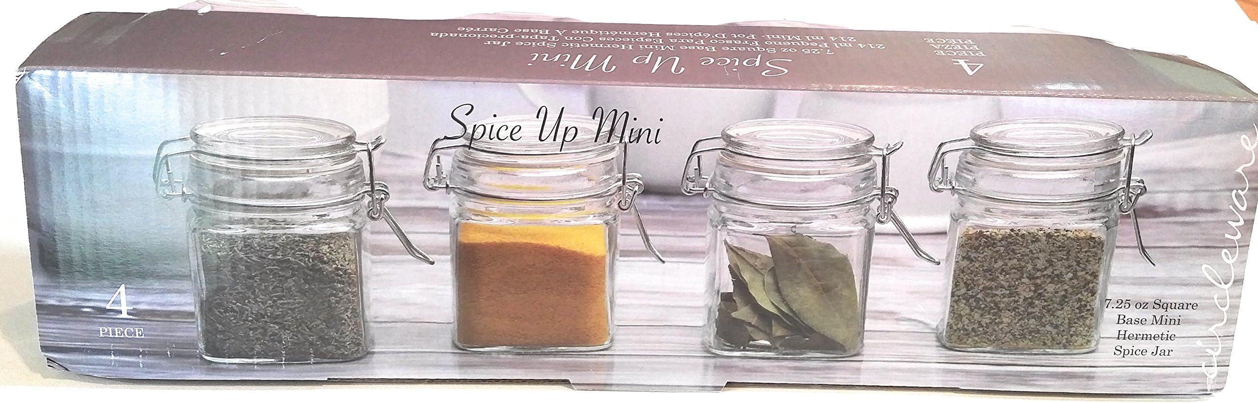 Amazon.com: Circleware Mini Round Glass Spice Jar with Swing Top ...