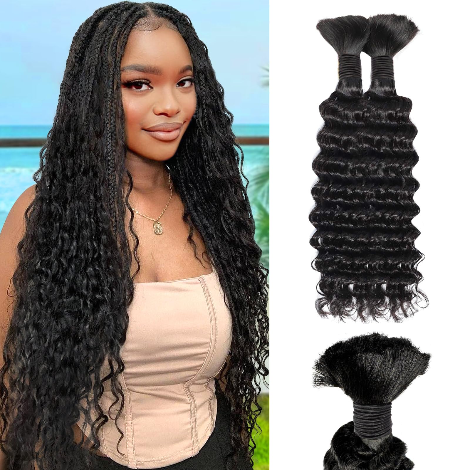 Amazon.com : Human Braiding Hair for Boho Braids 20 Inch 2 Bundles 100g ...