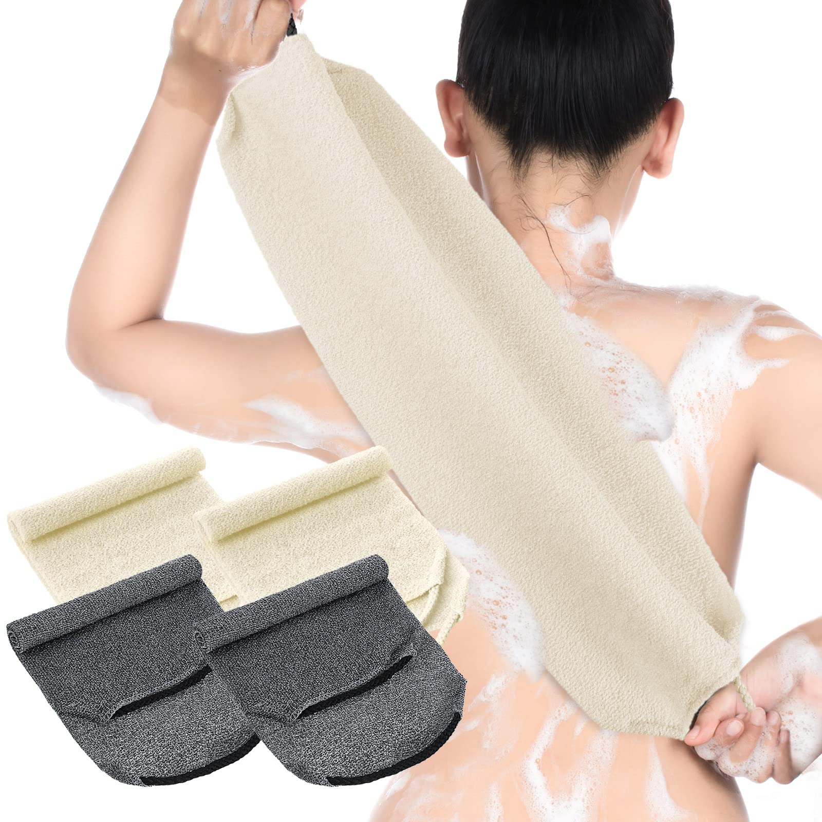 Amazon.com : Moukeren Exfoliating Back Scrubber with Handles 4 Pack ...
