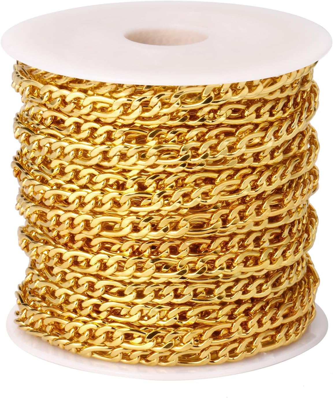 Amazon.com: [33ft] 18K Gold Plated Figaro Chain for Jewelry Making, 3 ...