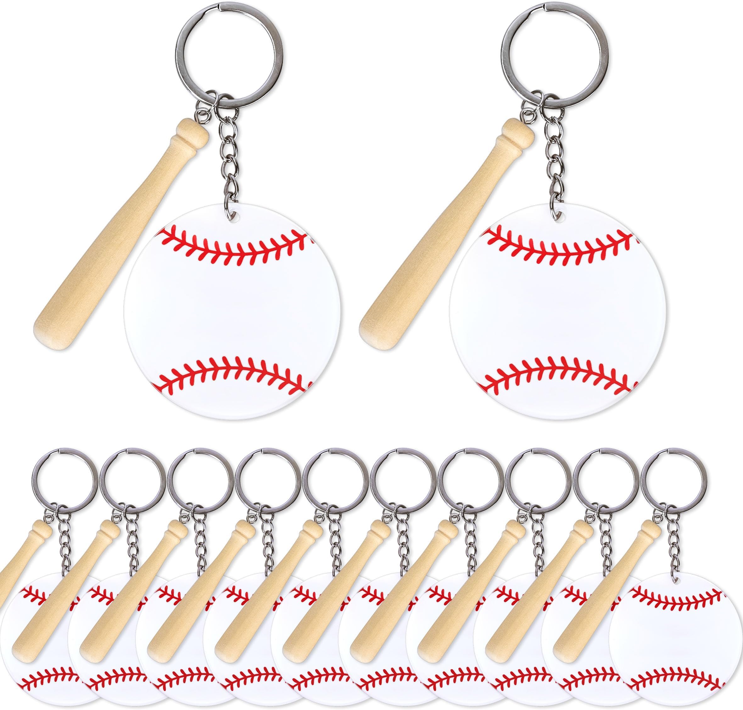 Amazon.com: Taiyin 18 Set Large Size Baseball Keychains Bulk Bat Jersey ...