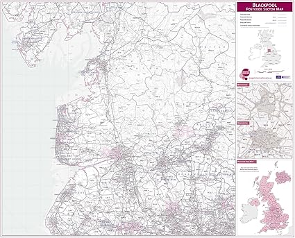 Blackpool Postcode Sector Map (Laminated) : Amazon.co.uk: Stationery ...